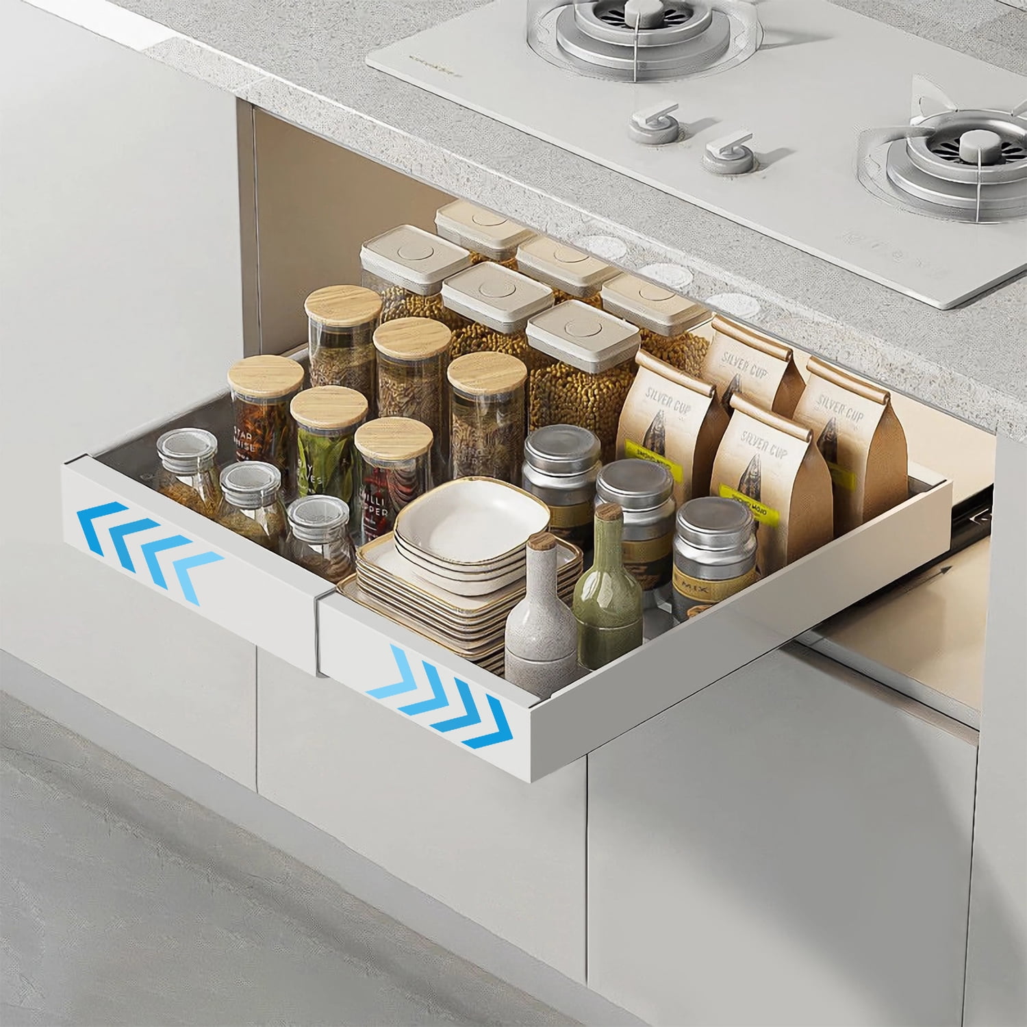 Expandable Pull Out Cabinet Drawers Organizer - Walmart.com