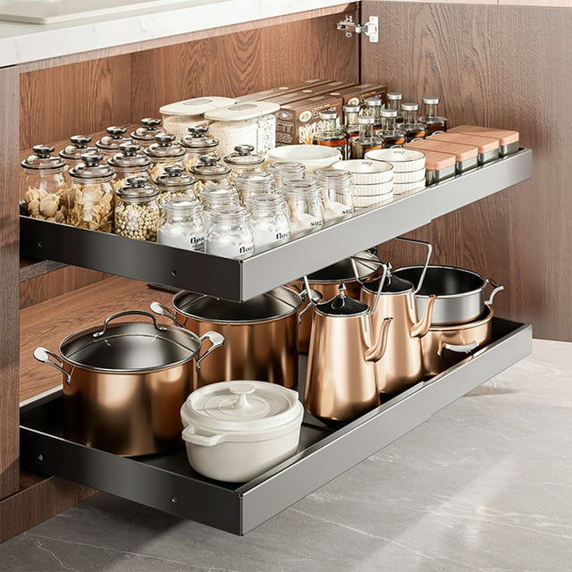 Expandable Pull-Out Cabinet Organizer with Adhesive Nano Film Fixed ...