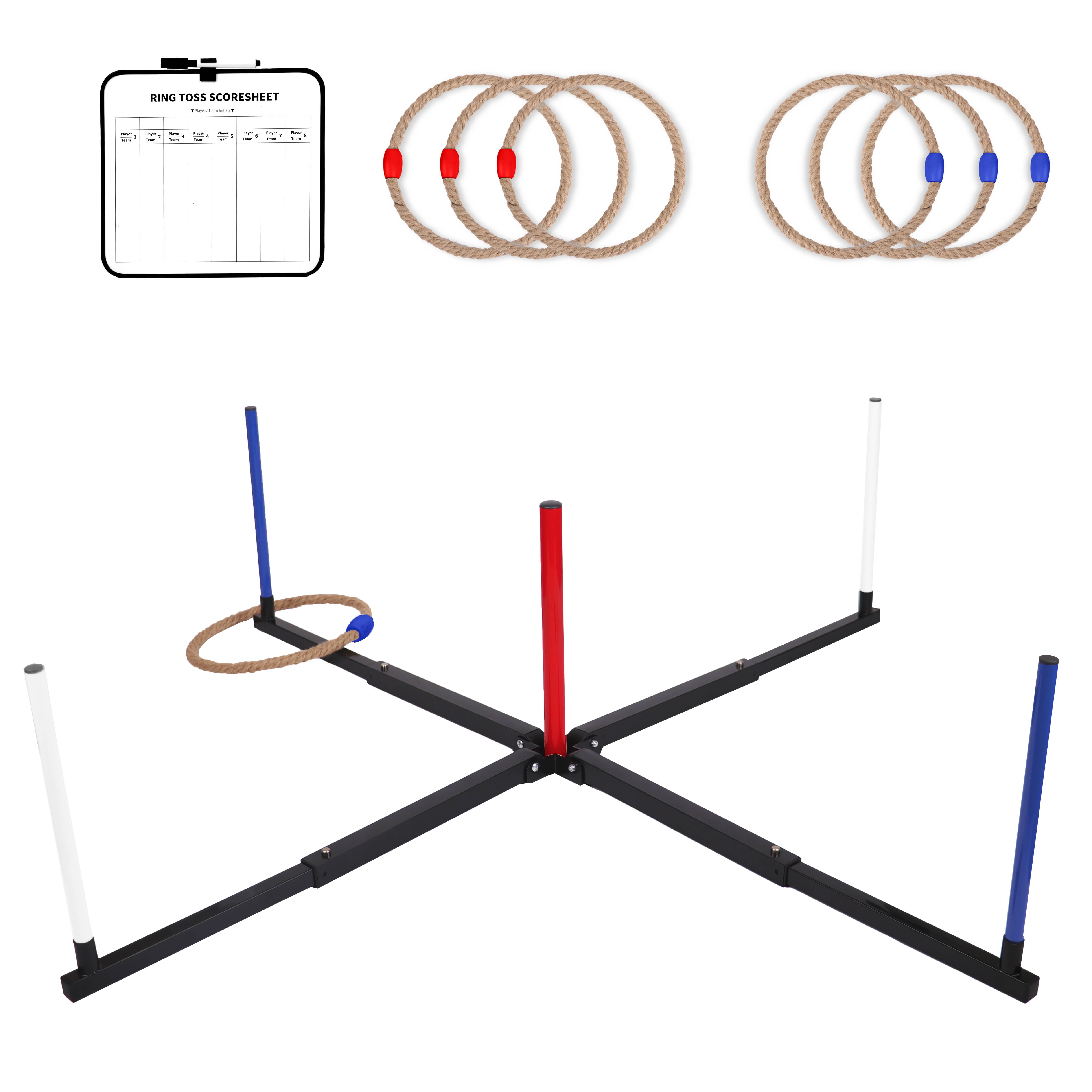 Expandable Ring Toss Game - 33" Oversized Instant Setup Lawn Game Steel ...