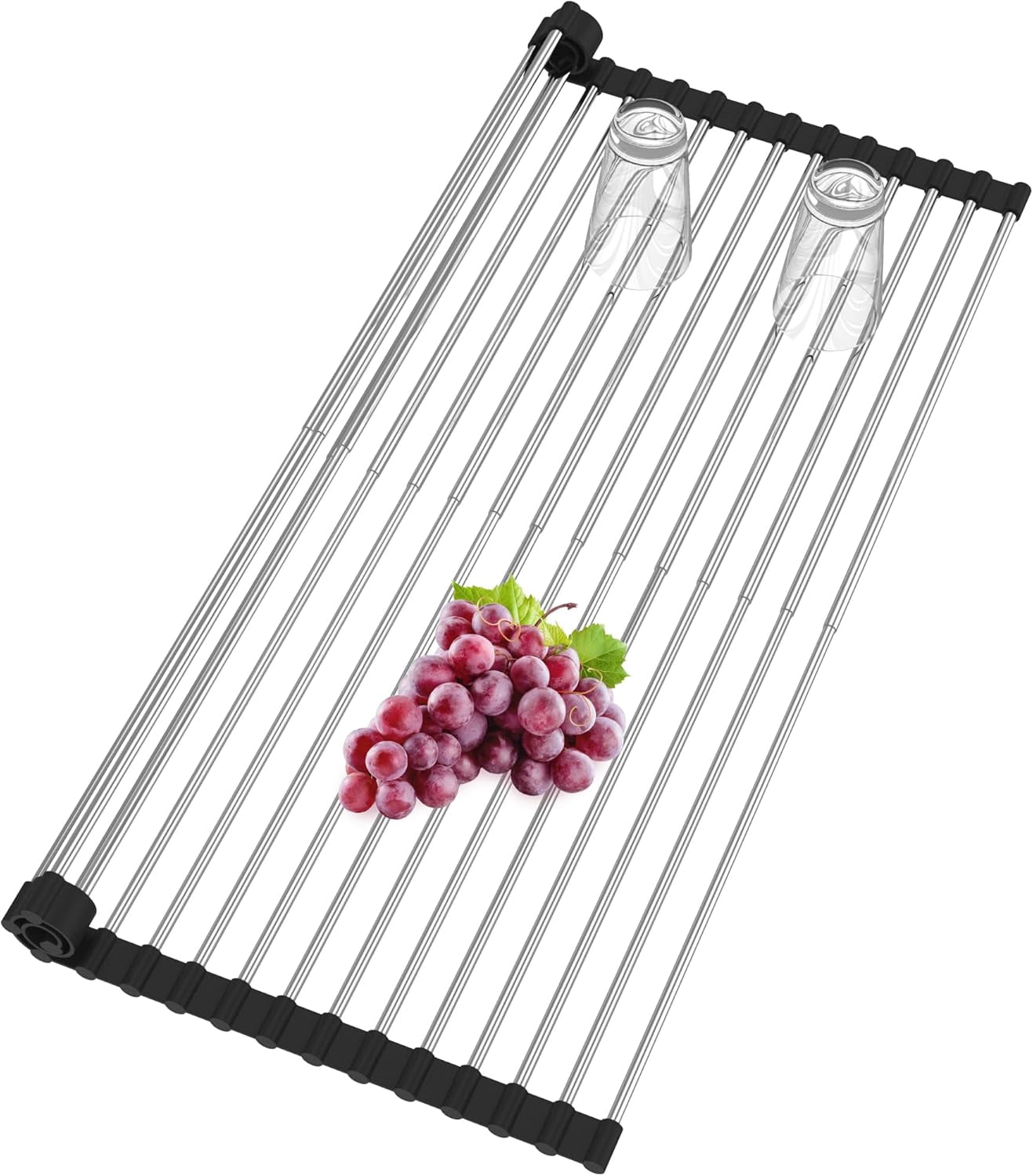 Expandable Roll Up Dish Drying Rack,Over The Sink Drying Rack Cover ...
