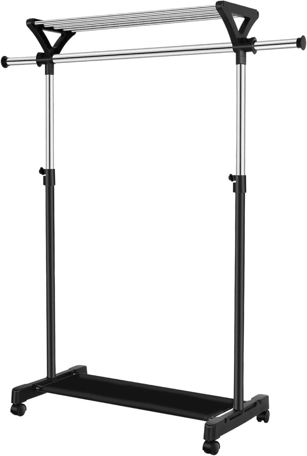 Expandable Rolling Garment Rack with Extra Top Storage Shelf, Clothes ...