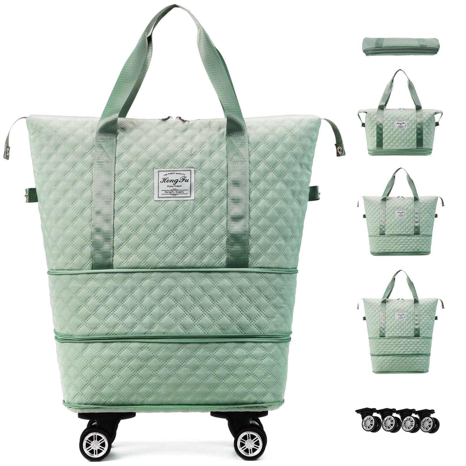 Expandable Rolling Travel Bag With 360° Detachable Wheels Trolley ...