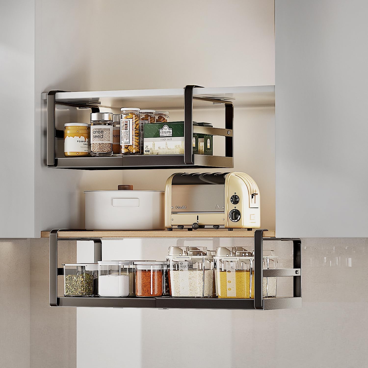 Expandable Under Shelf Storage Basket, Hanging Under Shelf Storage ...