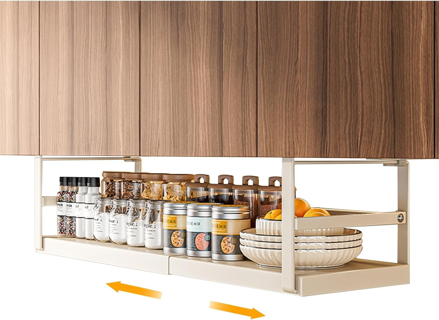 Expandable Under Shelf Storage Basket, Slide-in Storage Rack Under ...