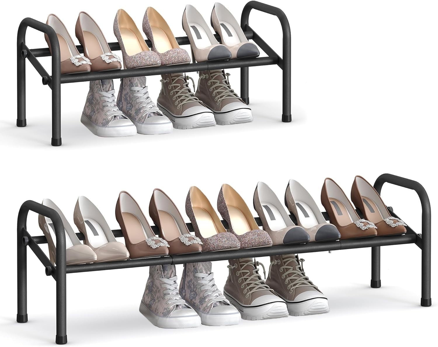 Expandable Shoe Rack, 1 Tier Shoe Rack Shelf, Adjustable Shoe Org ...