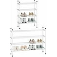 Expandable Shoe Rack, 16 Pairs Stackable Small Shoe Rack, Metal ...