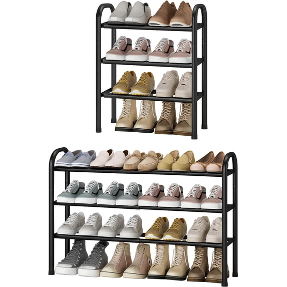 Expandable Shoe Rack, 3-Tier Small Shoe Rack for Closet, Up to 16 Pairs ...