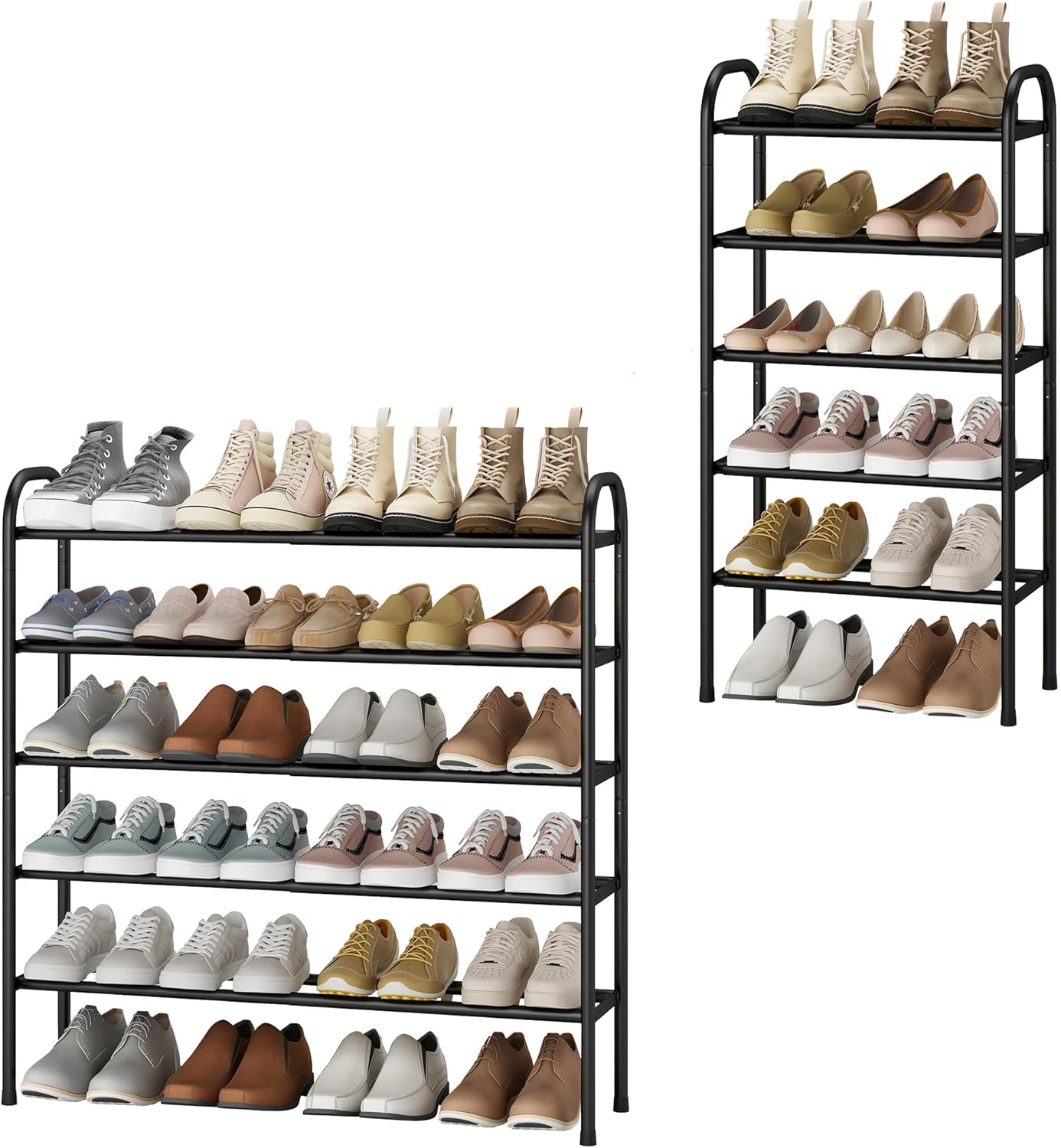 Expandable Shoe Rack, 5-Tier Metal Shoe Rack for Closet, Up to 24 Pairs ...