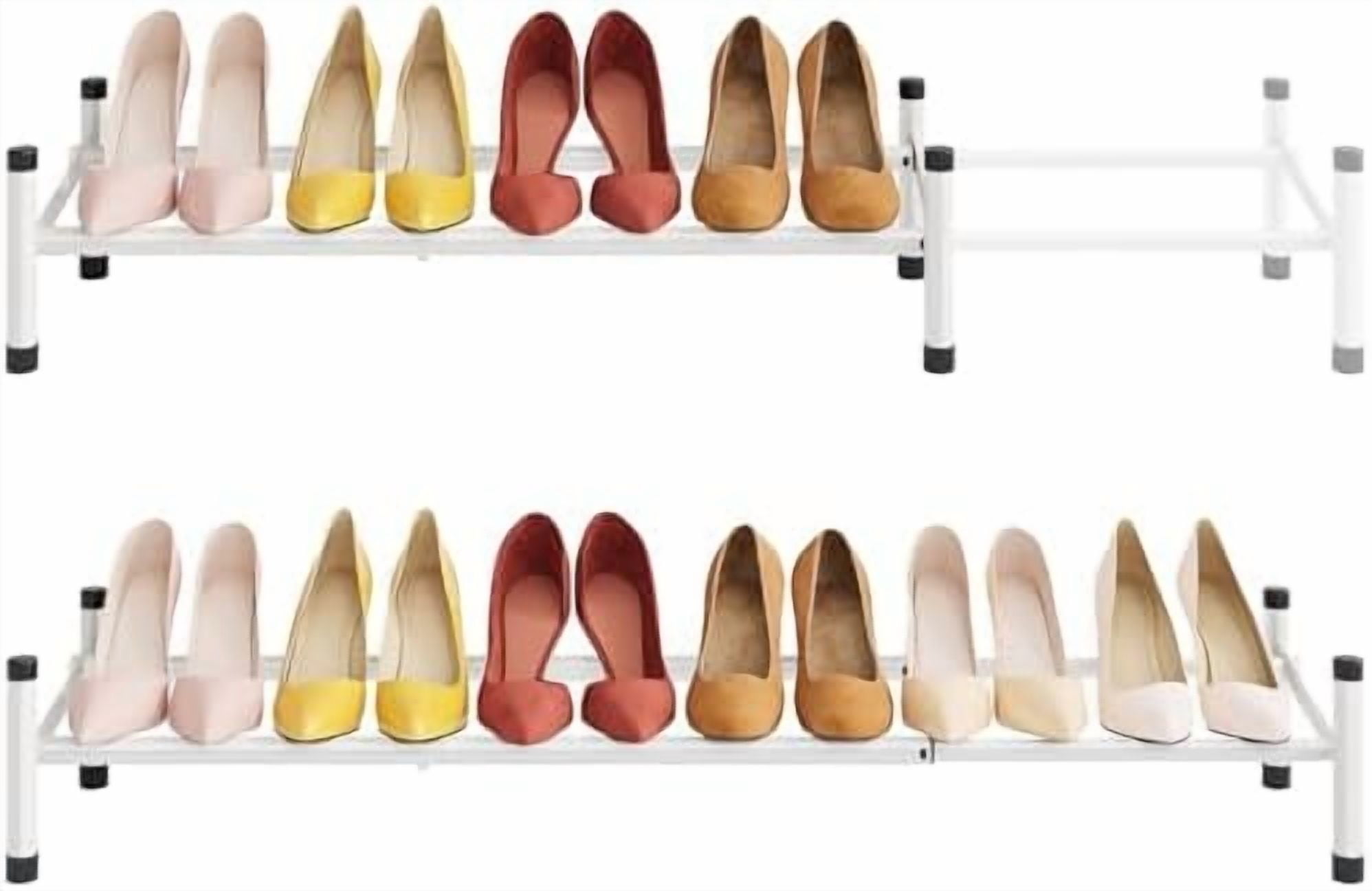 Expandable Shoe Rack for Closet 1 Tier, 28“-41“Adjustable & Stackable ...