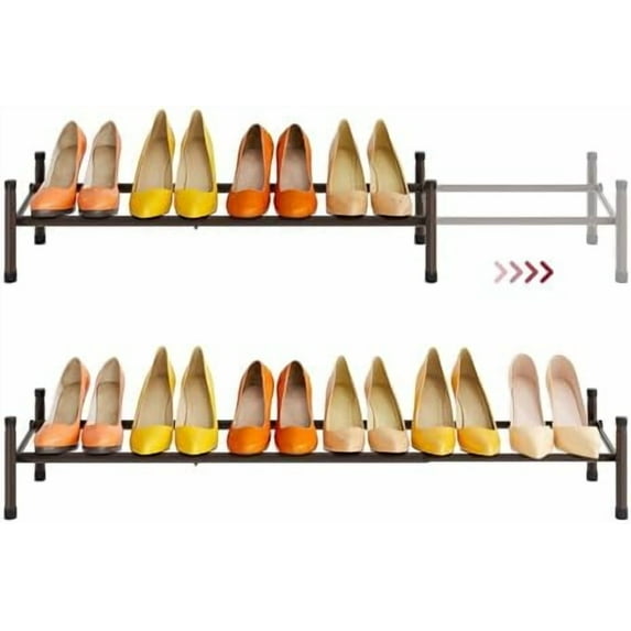 Expandable Shoe Rack for Closet 1 Tier, 28“-41“Adjustable & Stackable ...