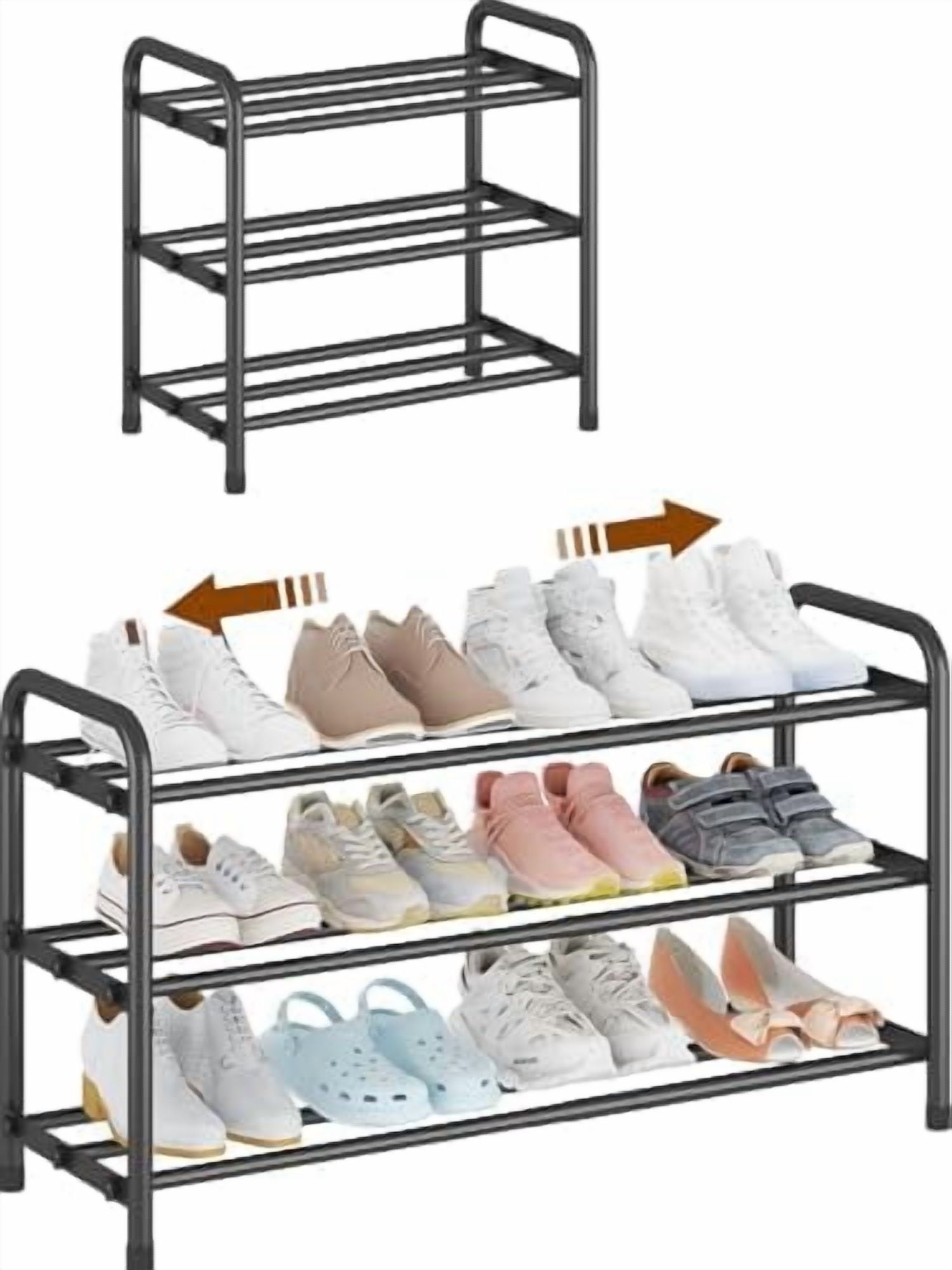 Expandable Shoe Rack Organizer – 3-Tier Shoe Shelf for Closet, Entryway ...
