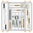 Expandable Silverware Drawer Organizer, Adjustable Acrylic Utensil Tray ...