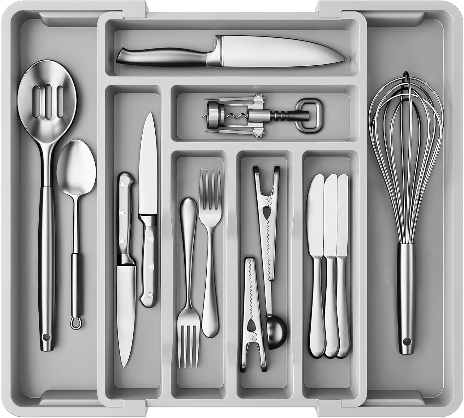 Expandable Silverware Drawer Organizer, Adjustable Utensil Tray For ...