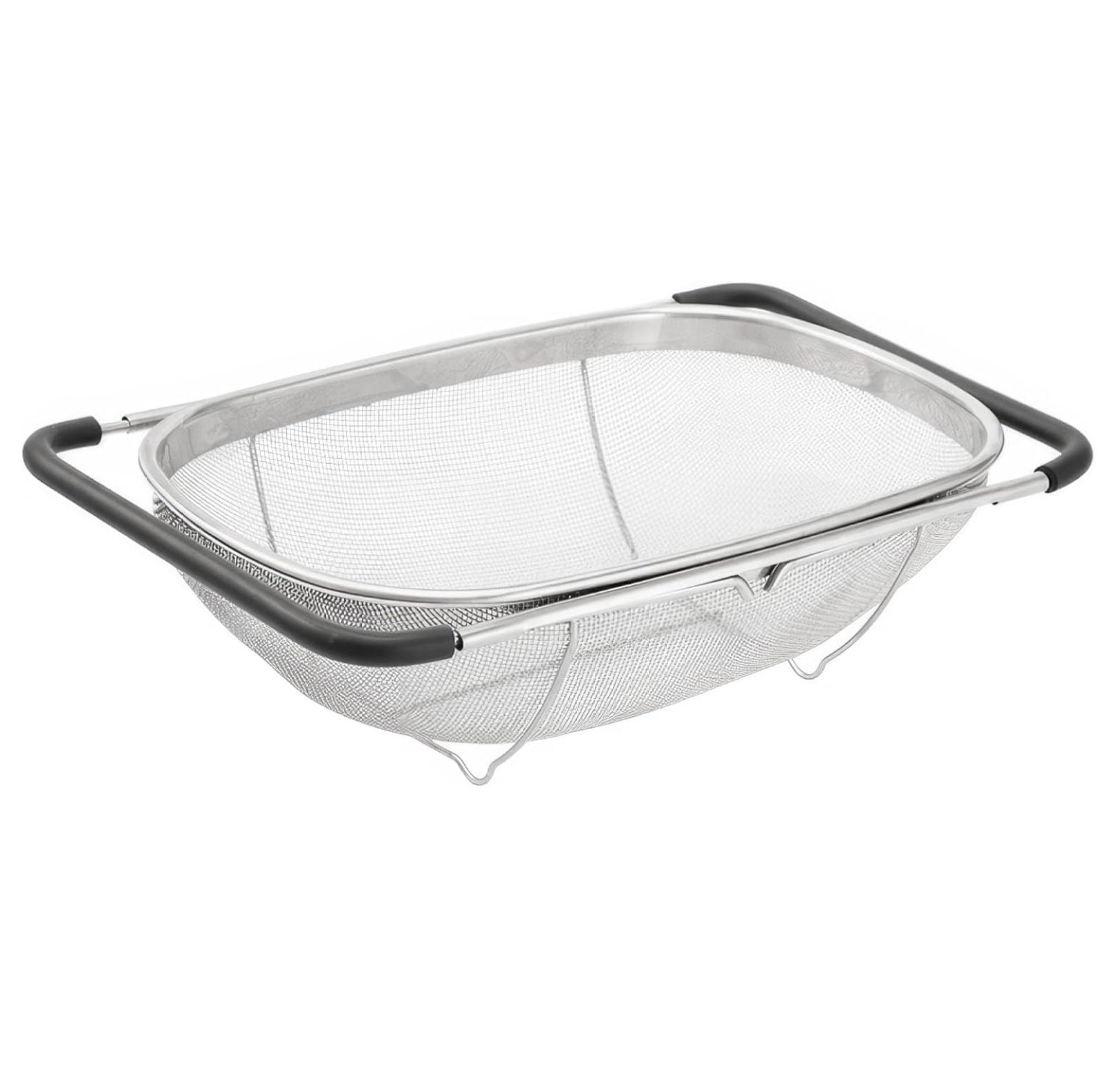 Expandable Over Sink Colander - 6 Quart Stainless Steel Strainer Basket ...