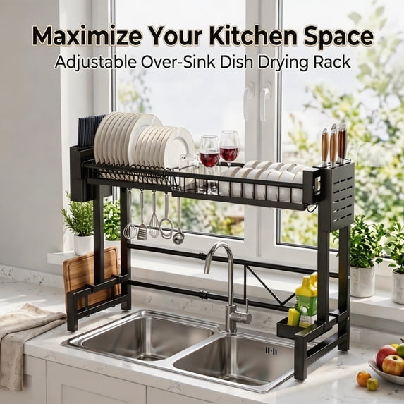 Expandable Over The Sink Dish Drying Rack, Adjustable Large Dish ...