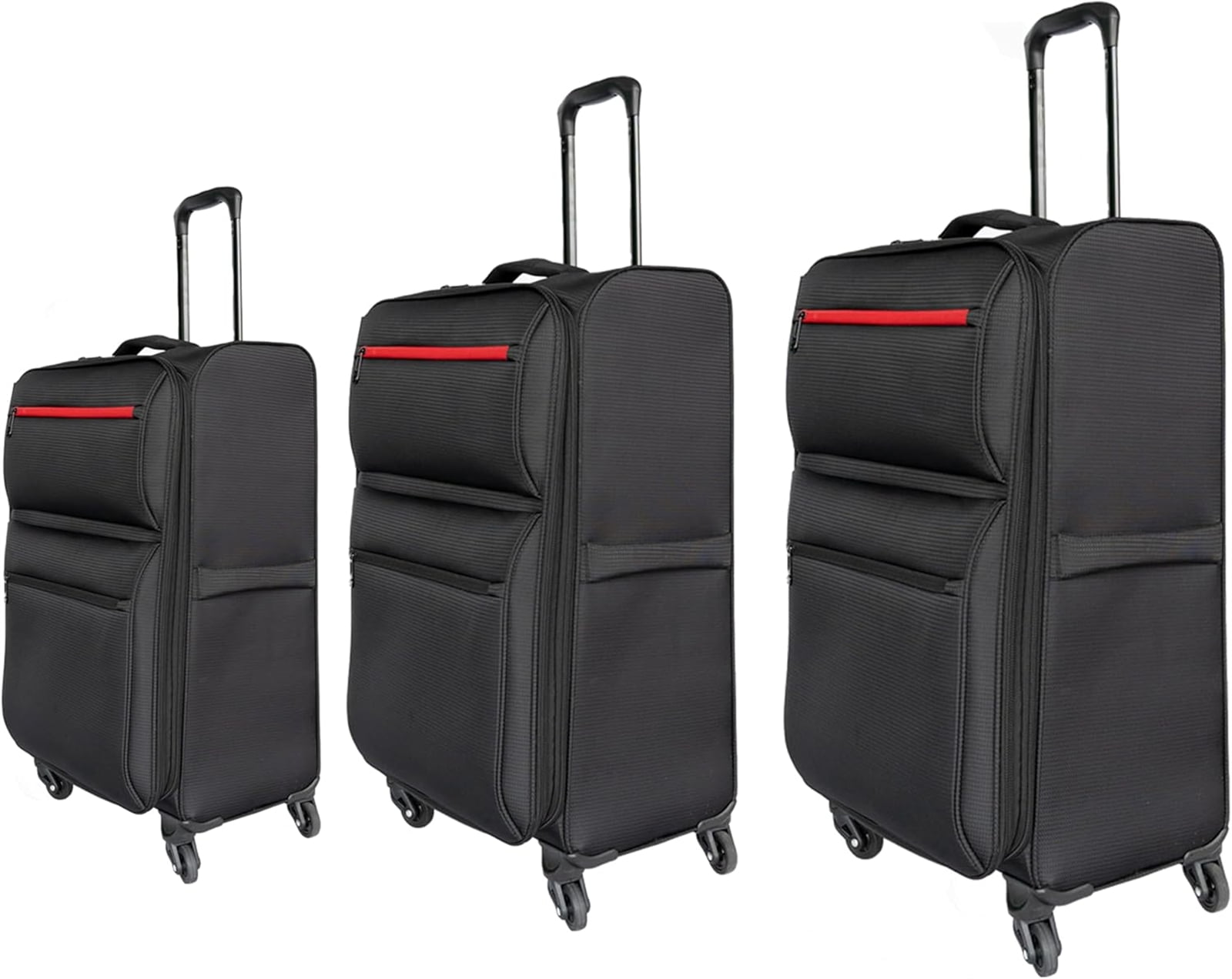 Expandable Softside Luggage Set, Lightweight 3 Piece Set Suitcase ...