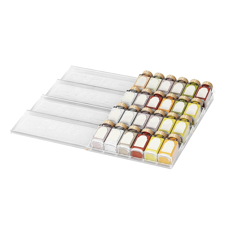 Expandable Spice Drawer Organizer, Adjustable Clear Acrylic Spice Rack ...