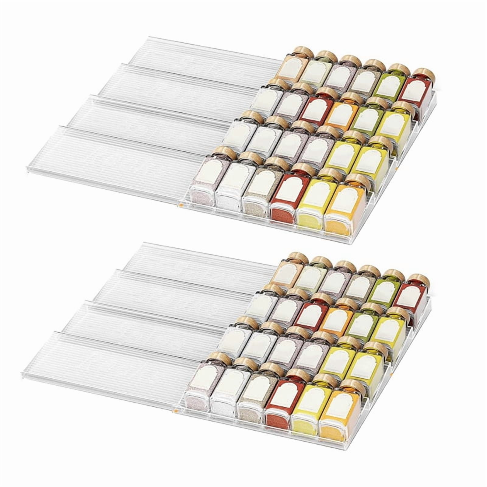 Expandable Spice Drawer Organizer, Adjustable Clear Acrylic Spice Rack ...