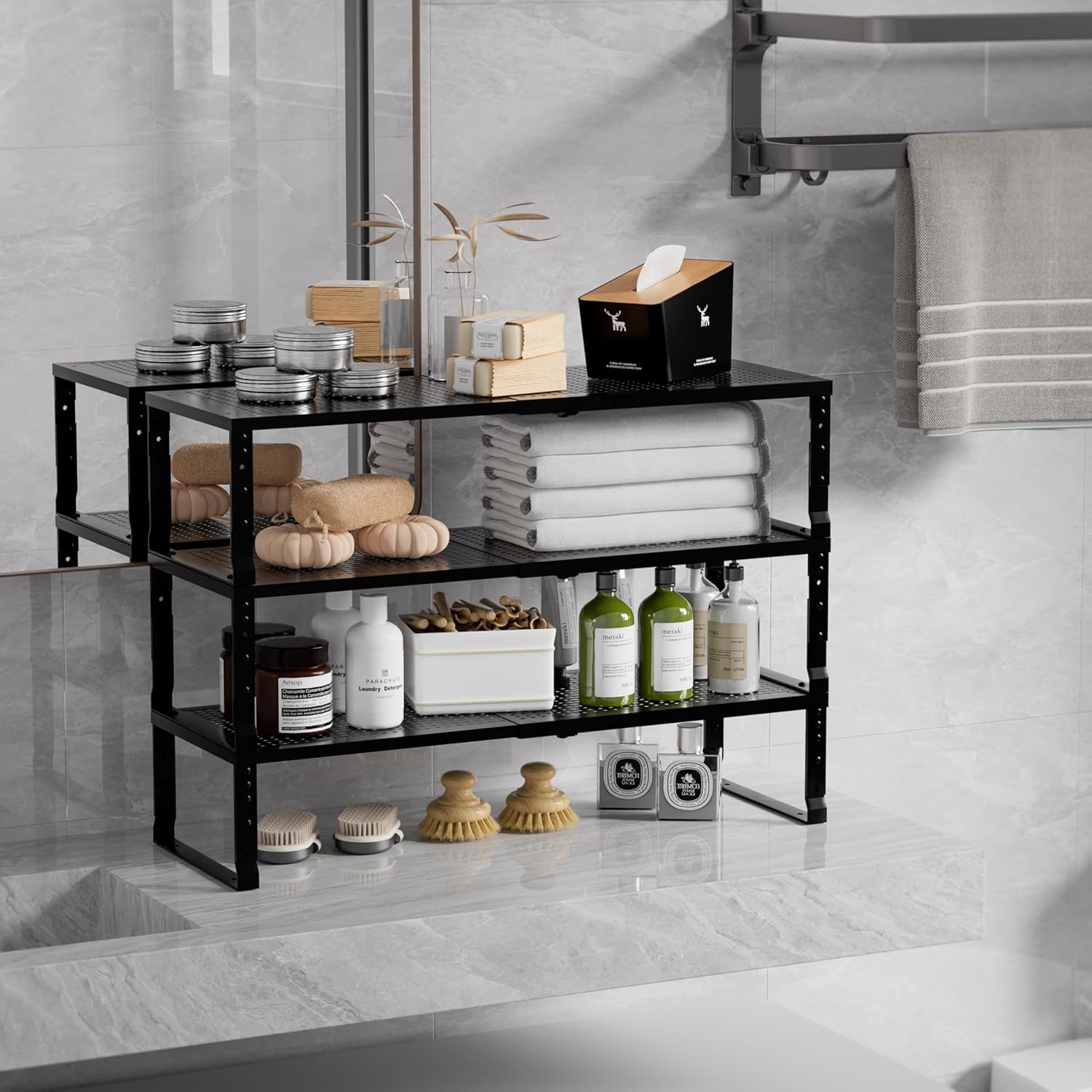Expandable Spice Rack & Kitchen Cabinet Organizer - Stackable ...