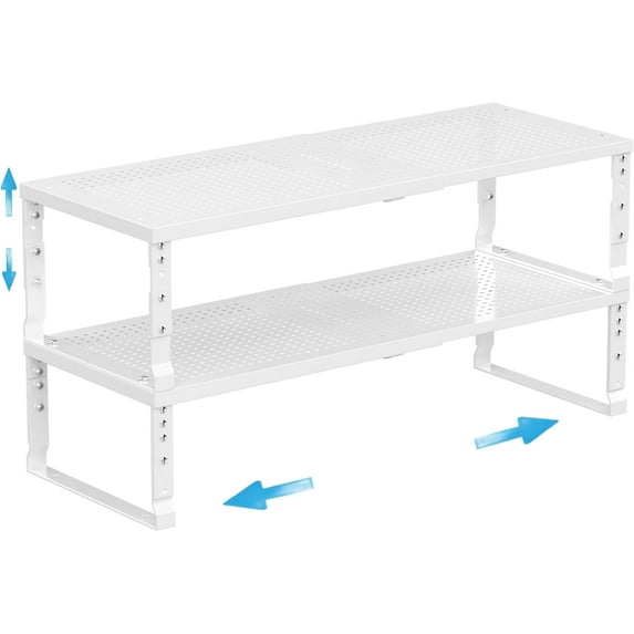 Expandable Spice Rack Kitchen Cabinet Shelf Organizer, Stackable ...