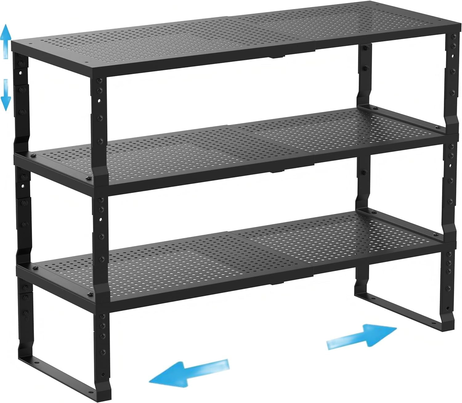 Expandable Spice Rack Kitchen Cabinet Shelf Organizer, Stackable ...