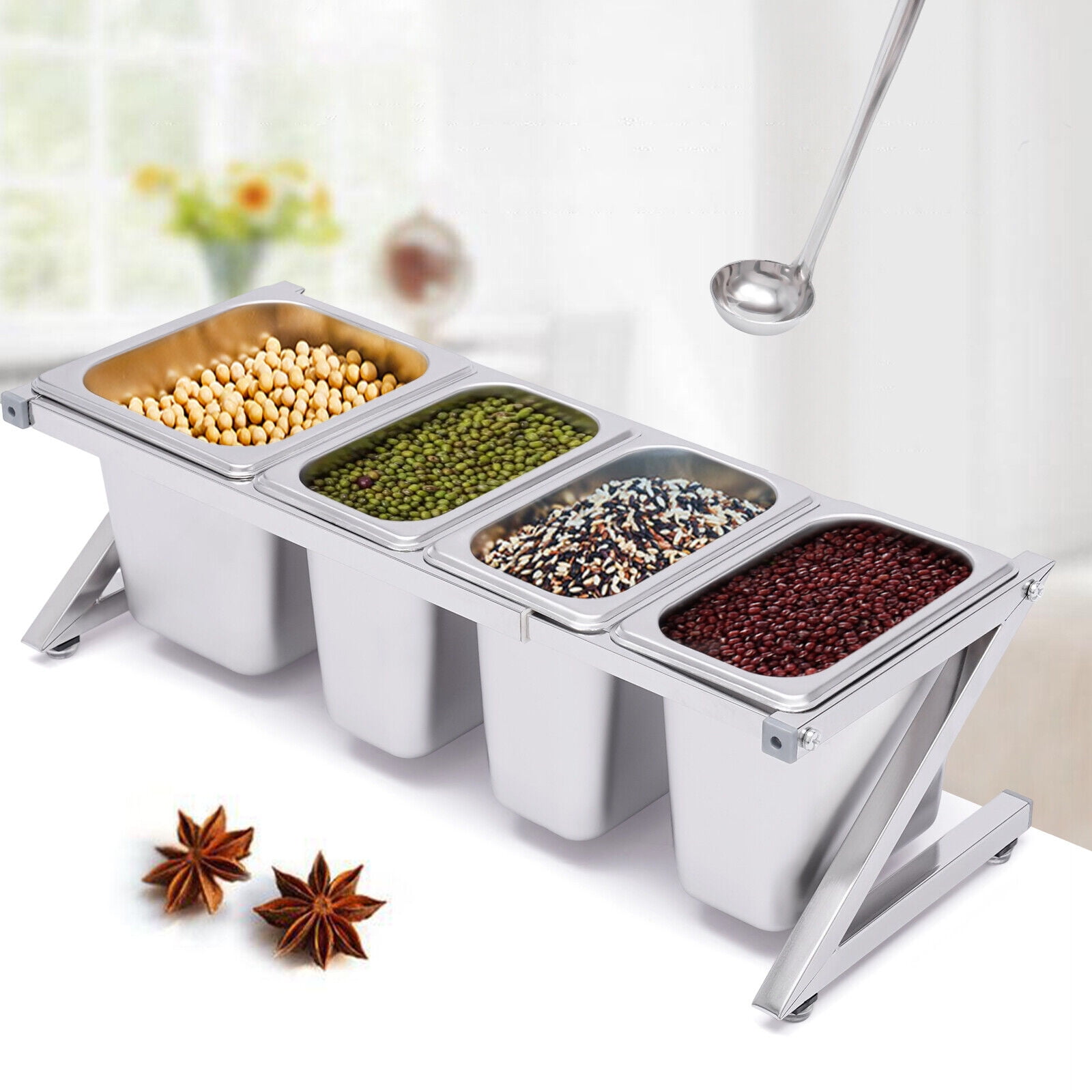 Expandable Spice Rack Seasoning Organizer Holder 2 Tiers W/3X1/9 Pans ...