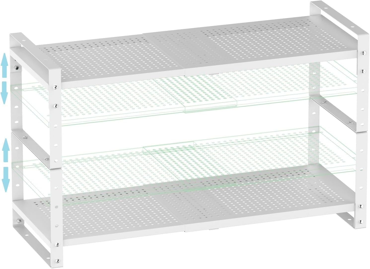 Expandable Spice Rack, Stackable Metal Pantry Storage Shelves Stand ...