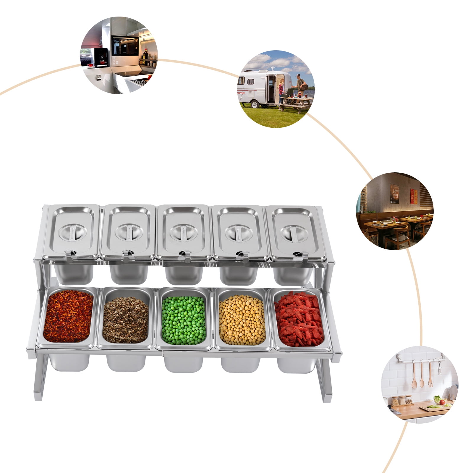 Expandable Spice Rack, Stainless Steel Organizer Shelf, Great for ...