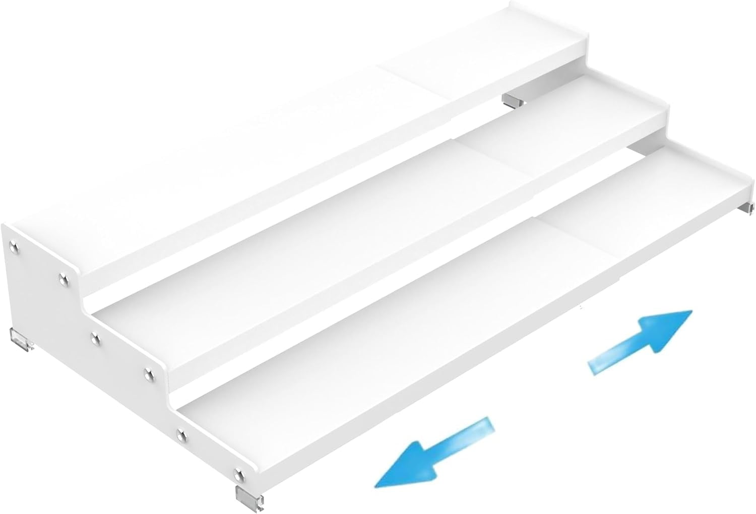 Expandable Spice Rack Storage Organizer with 3-Tier Step Shelf Cabinet ...
