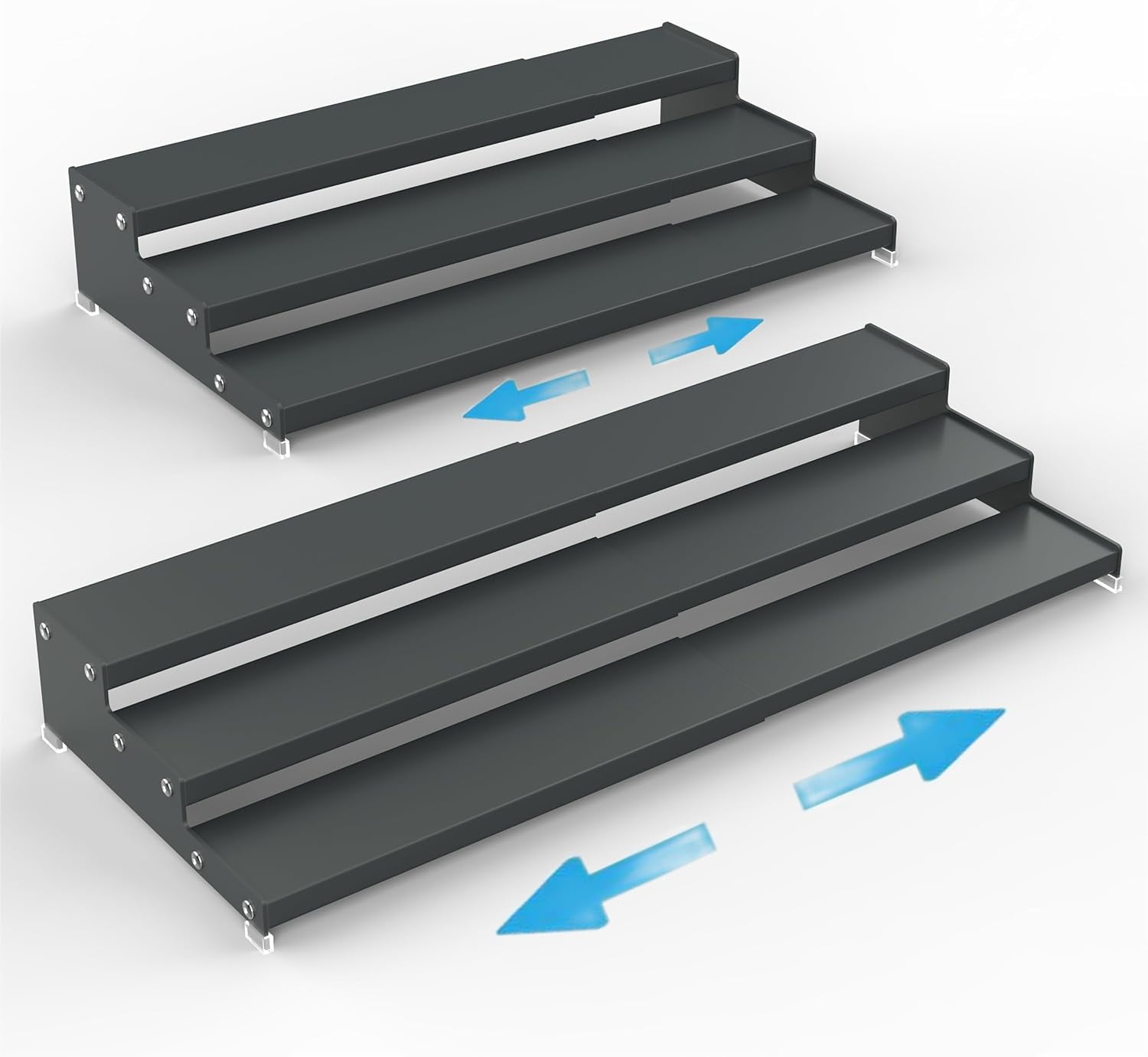 Expandable Spice Rack Storage organizer with 3-Tier step shelf cabinet ...