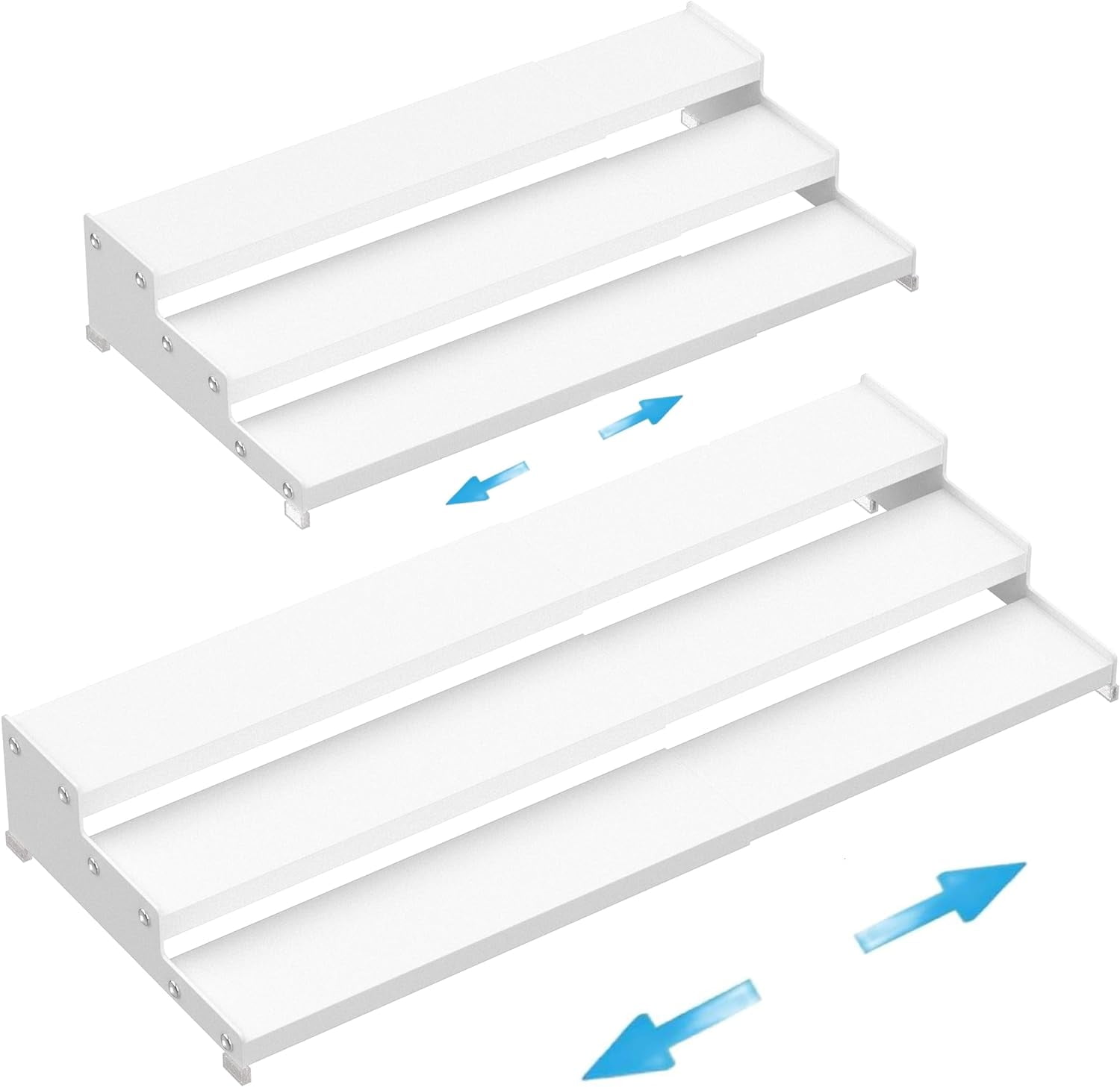 Expandable Spice Rack Storage organizer with 3-Tier step shelf cabinet ...