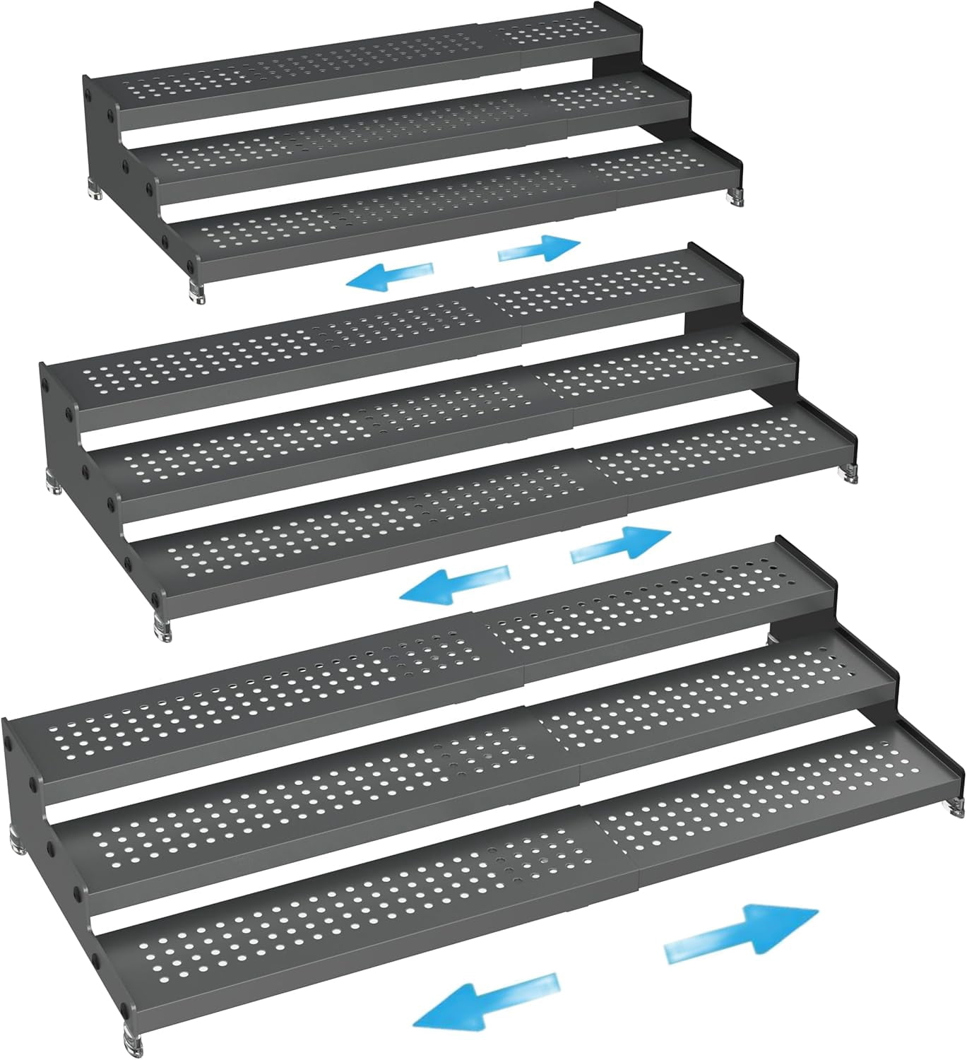 Expandable Spice Rack organizer with 3-Tier step shelf,Modern Design ...