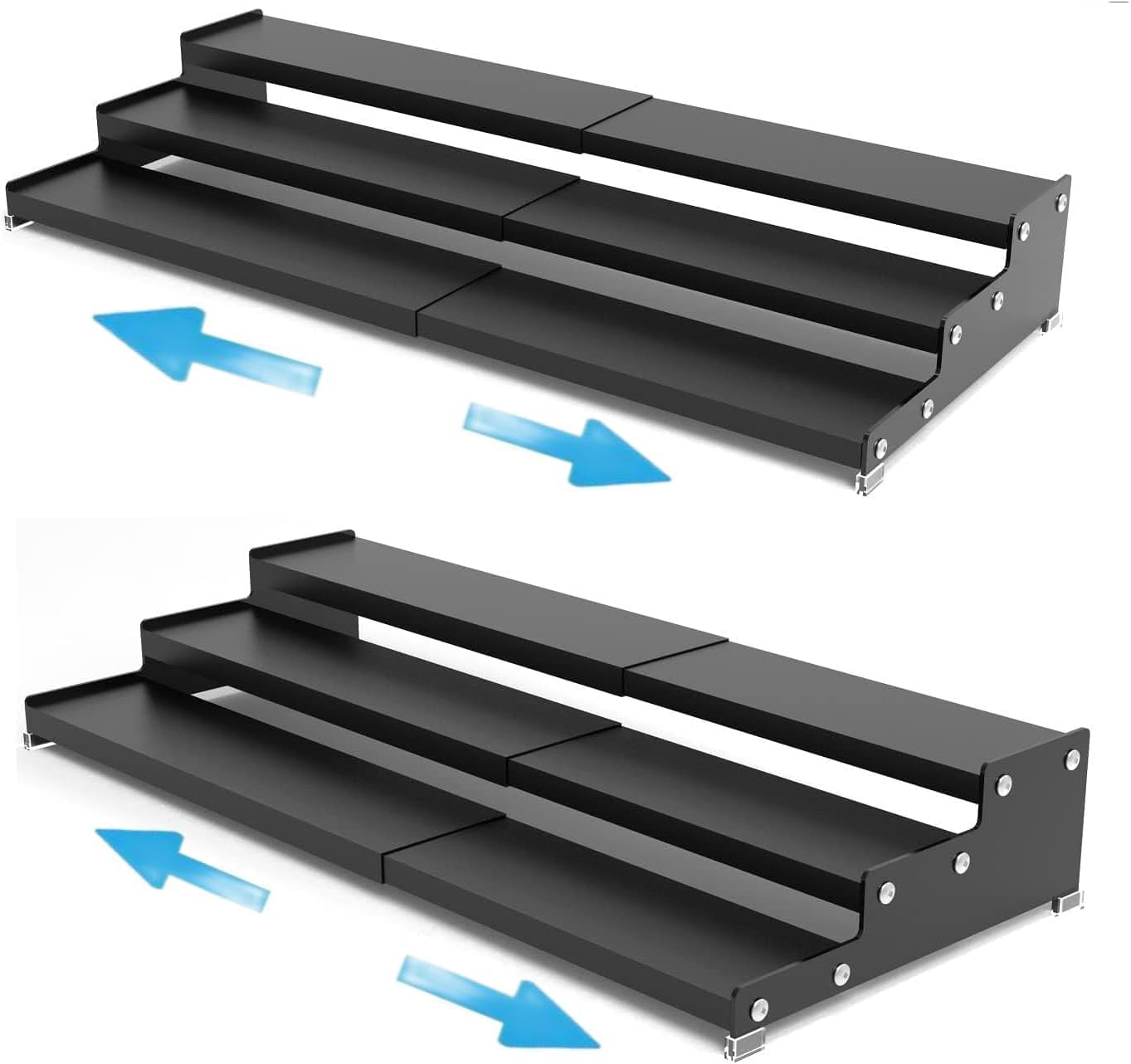 Expandable Spice Rack organizer with 3-Tier step shelf for cabinet ...