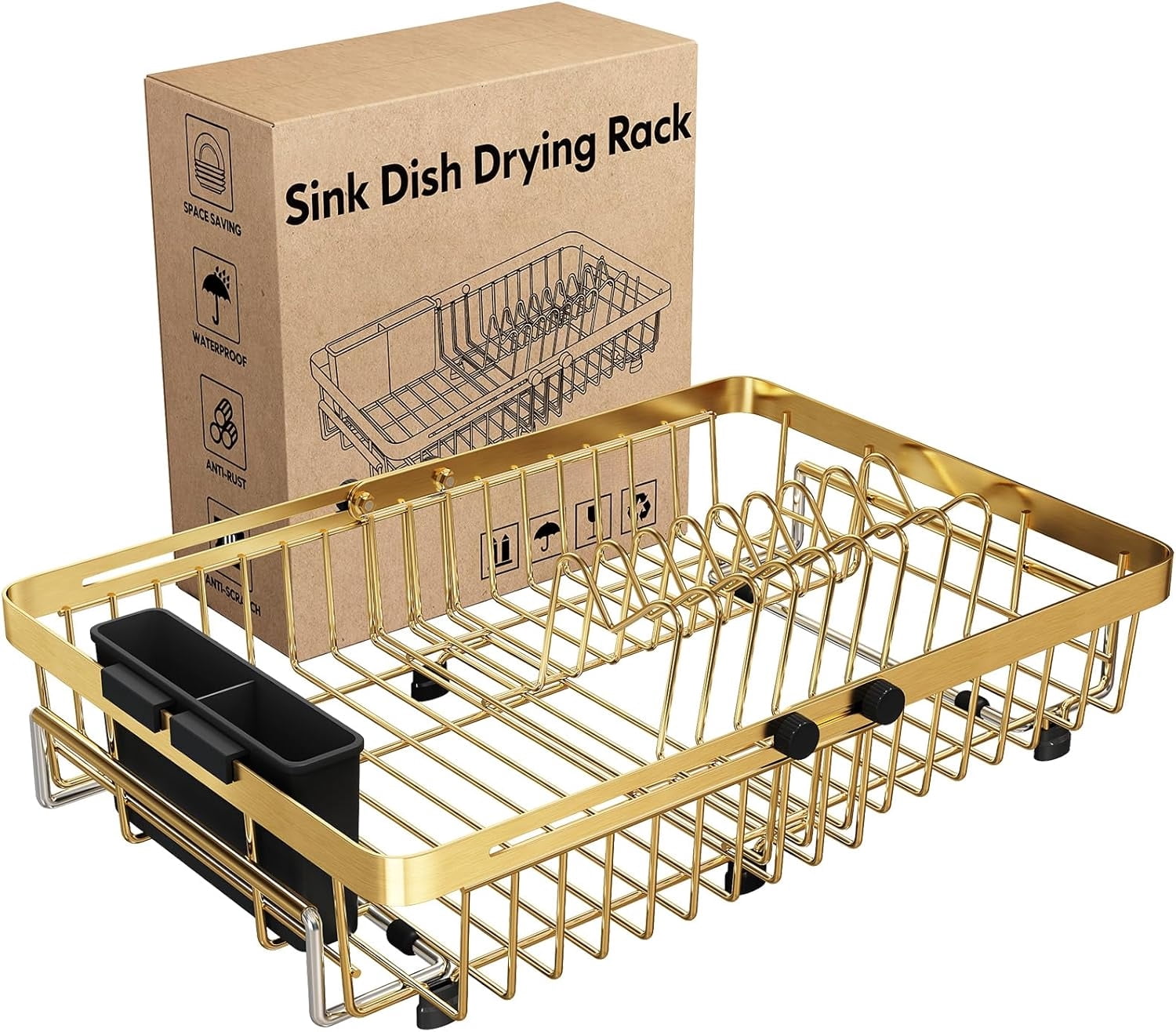 Expandable Stainless Steel Over Sink Dish Drying Rack, Space-Saving ...