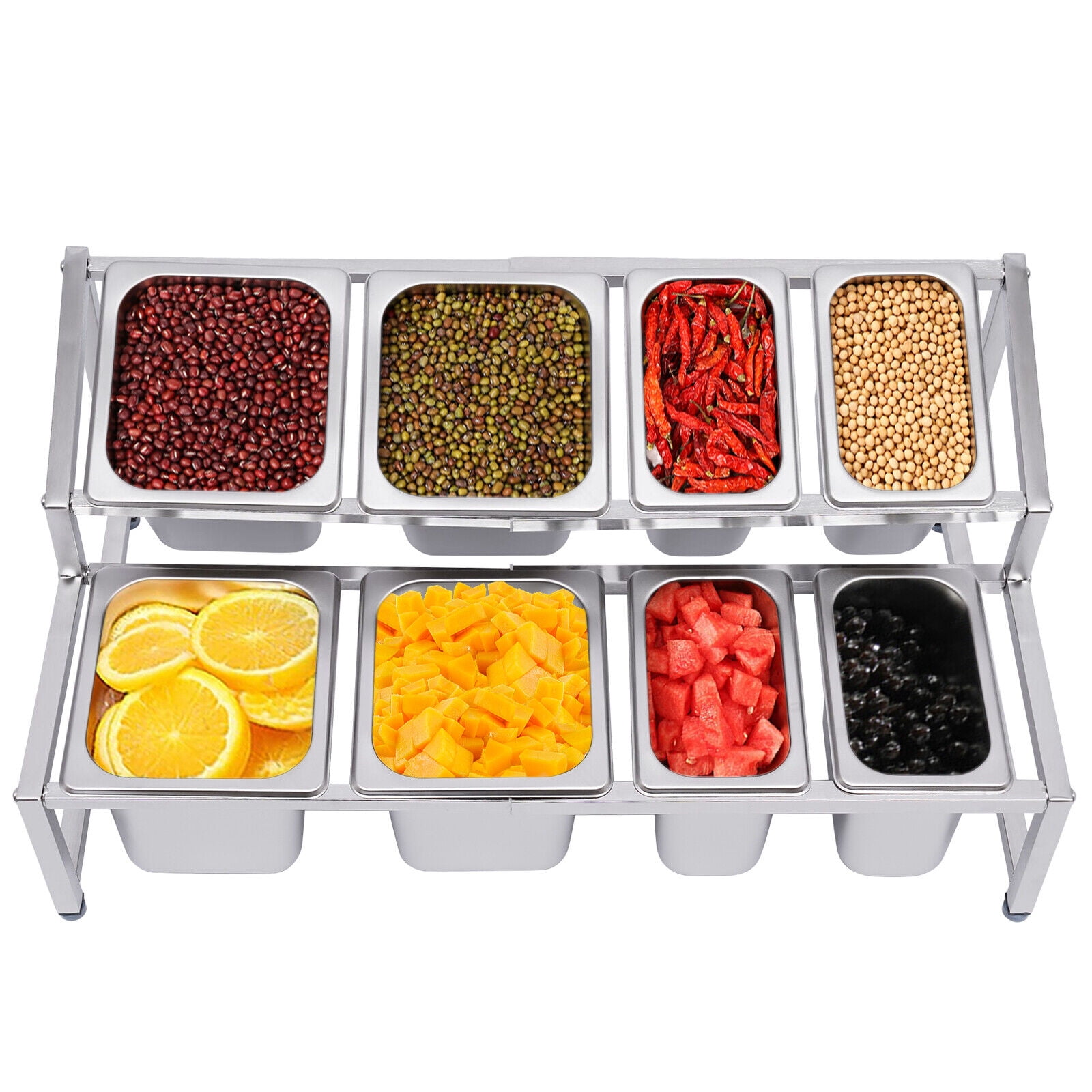 Expandable Stainless Steel Spice Rack Organizer Shelf with Pans Ladles ...