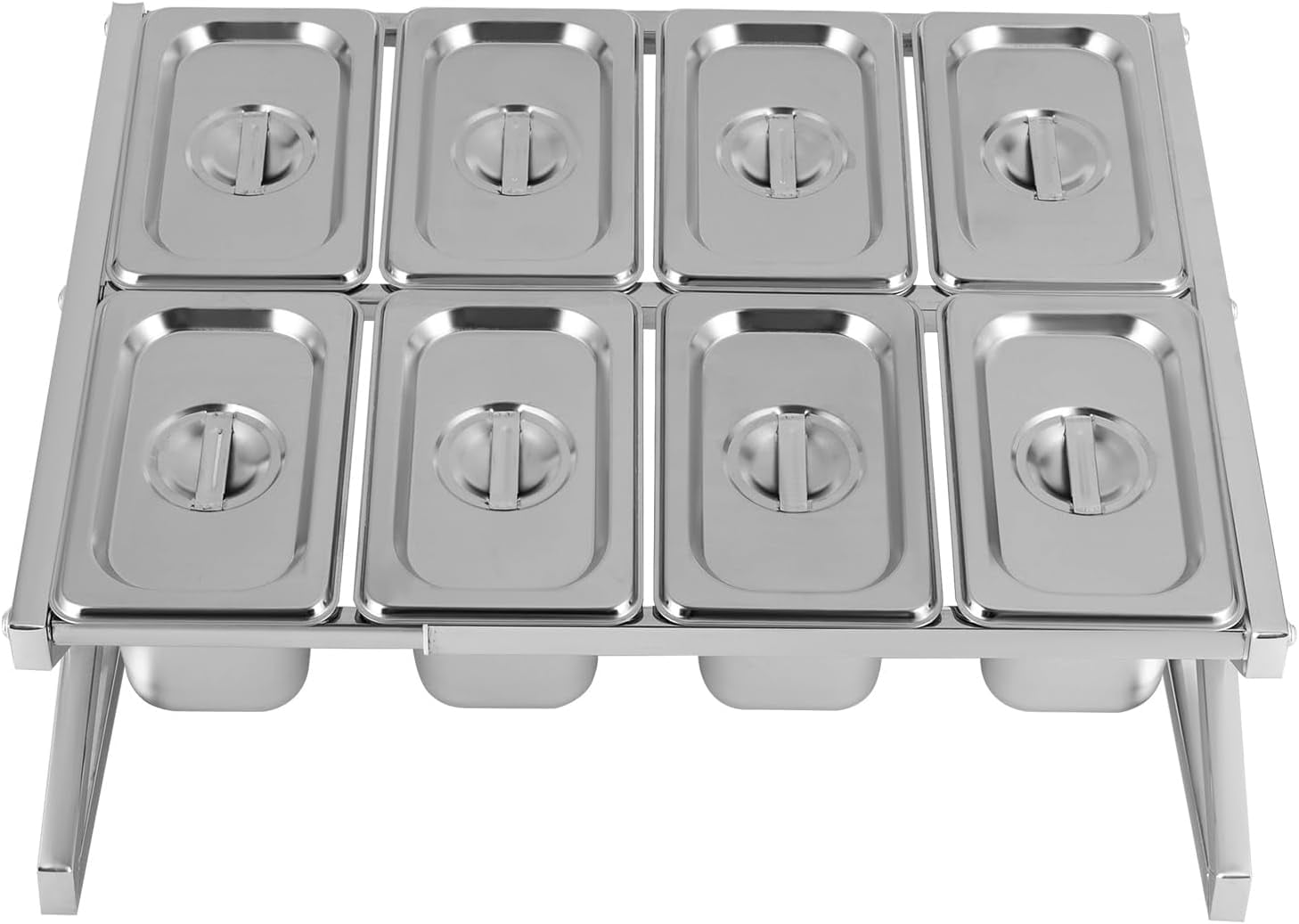 Expandable Stainless Steel Spice Rack Set, 2-Tier Inclined Organizer ...