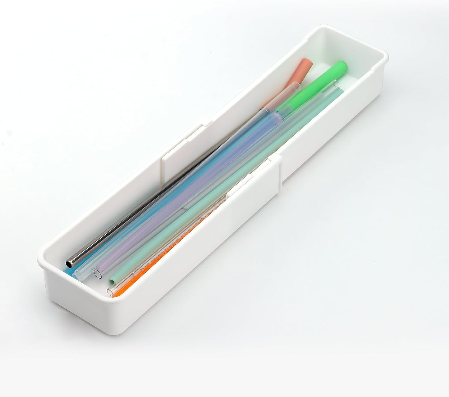 Expandable Straw Organizer Drawer for Cabinet,Reusable Extra Long Straw ...
