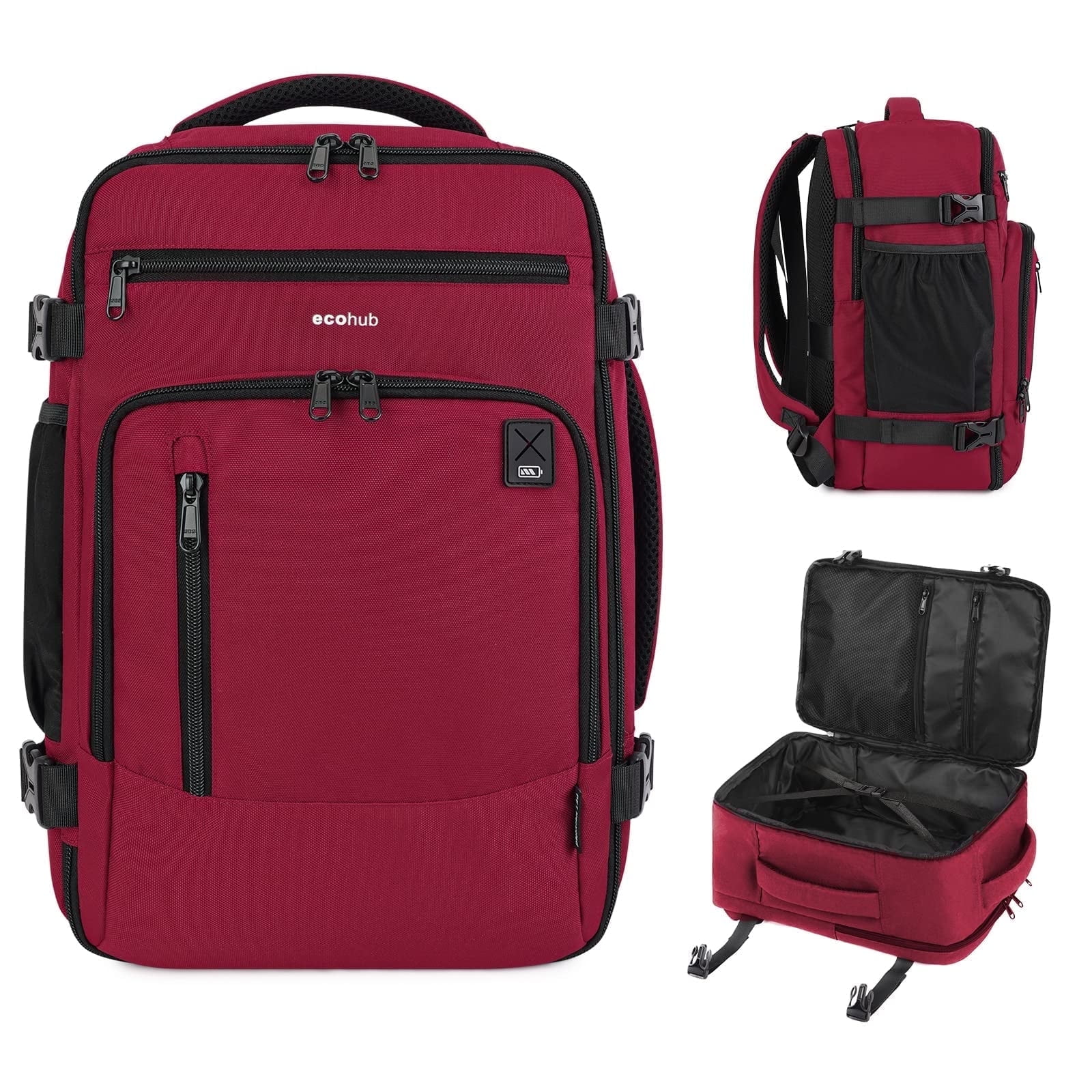 ECOHUB Expandable Travel Backpack with USB for Women Men Lightweight ...