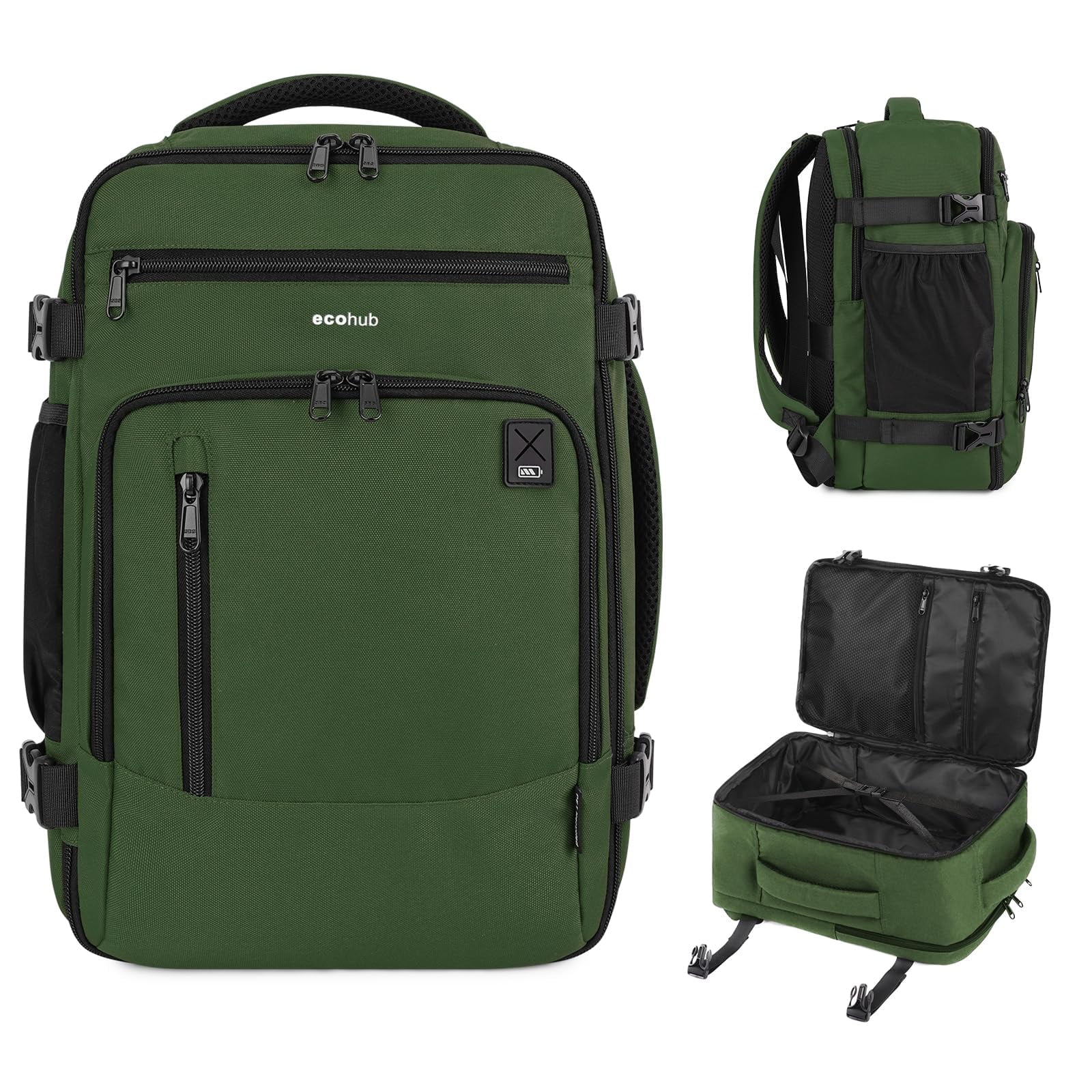 Expandable Travel Backpack with USB For Women Men Airline Approved ...