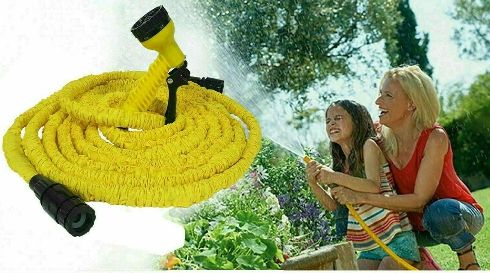 Expandable Water Hose Pocket Lightweight Garden Hose With Spray Nozzle ...