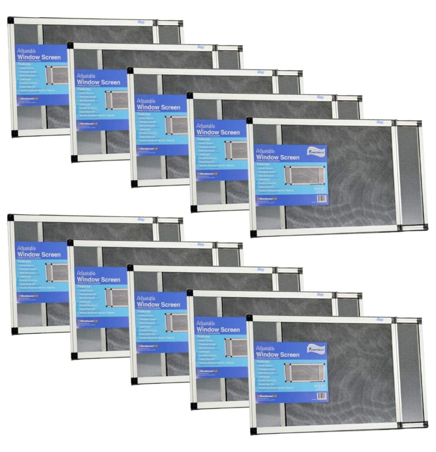 Expandable Window Screen - Horizontal (15" H x 21" - 40" W), 10 Pack of ...