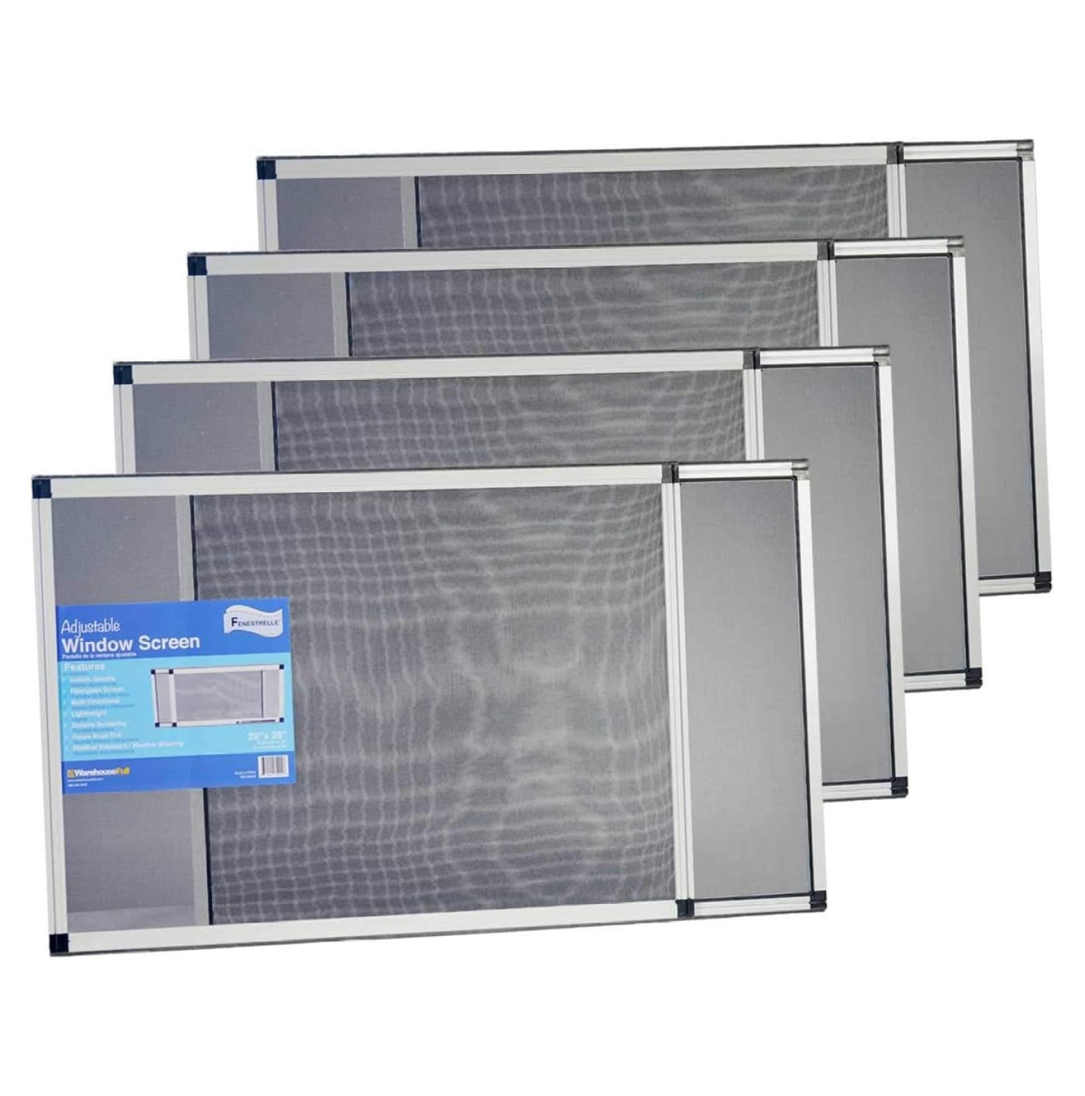 Expandable Window Screen - Horizontal (20" H x 28" - 54" W), 4 Pack of ...