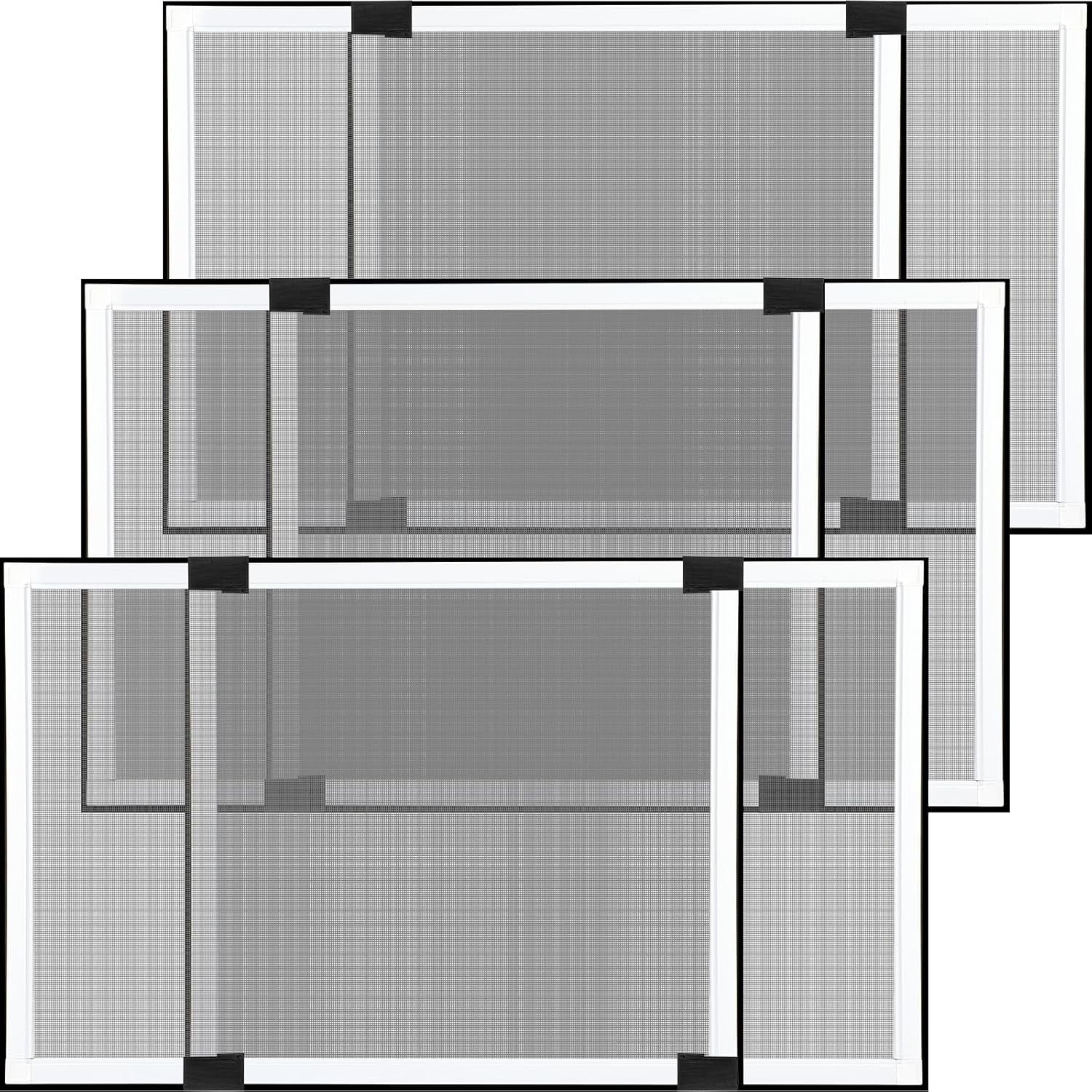 Expandable Window Screens with Aluminum Frame White Replacement Screen ...