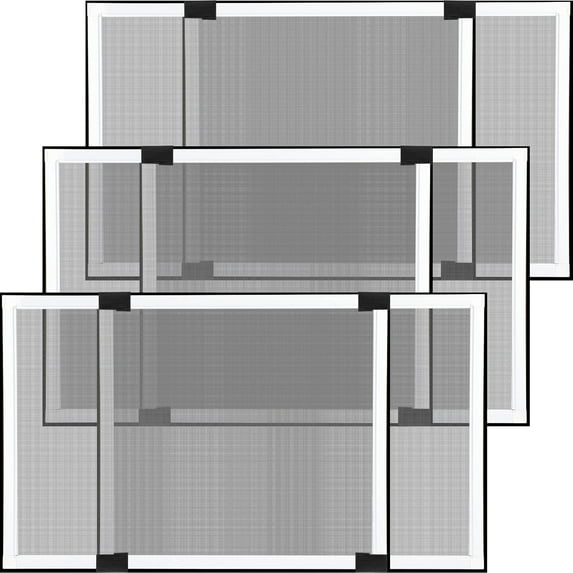 Expandable Window Screens with Aluminum Frame White Replacement Screen ...
