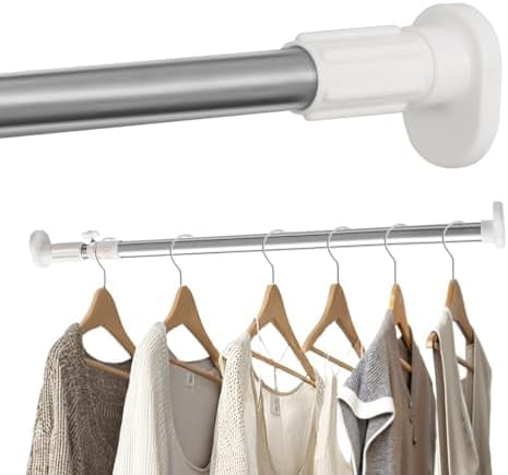 Expandable Window Shower Curtain Tension Rod Oval Head Clothes Hanging ...