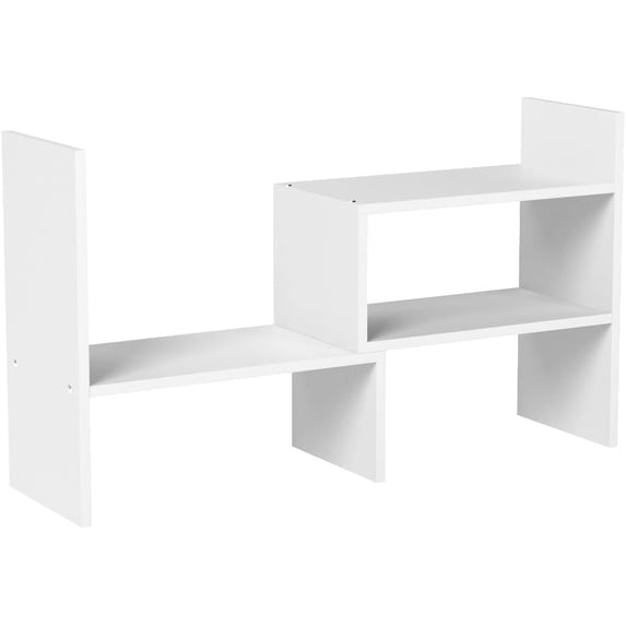 Expandable Wood Desktop Bookshelf Desktop Organizer Office Storage Rack ...