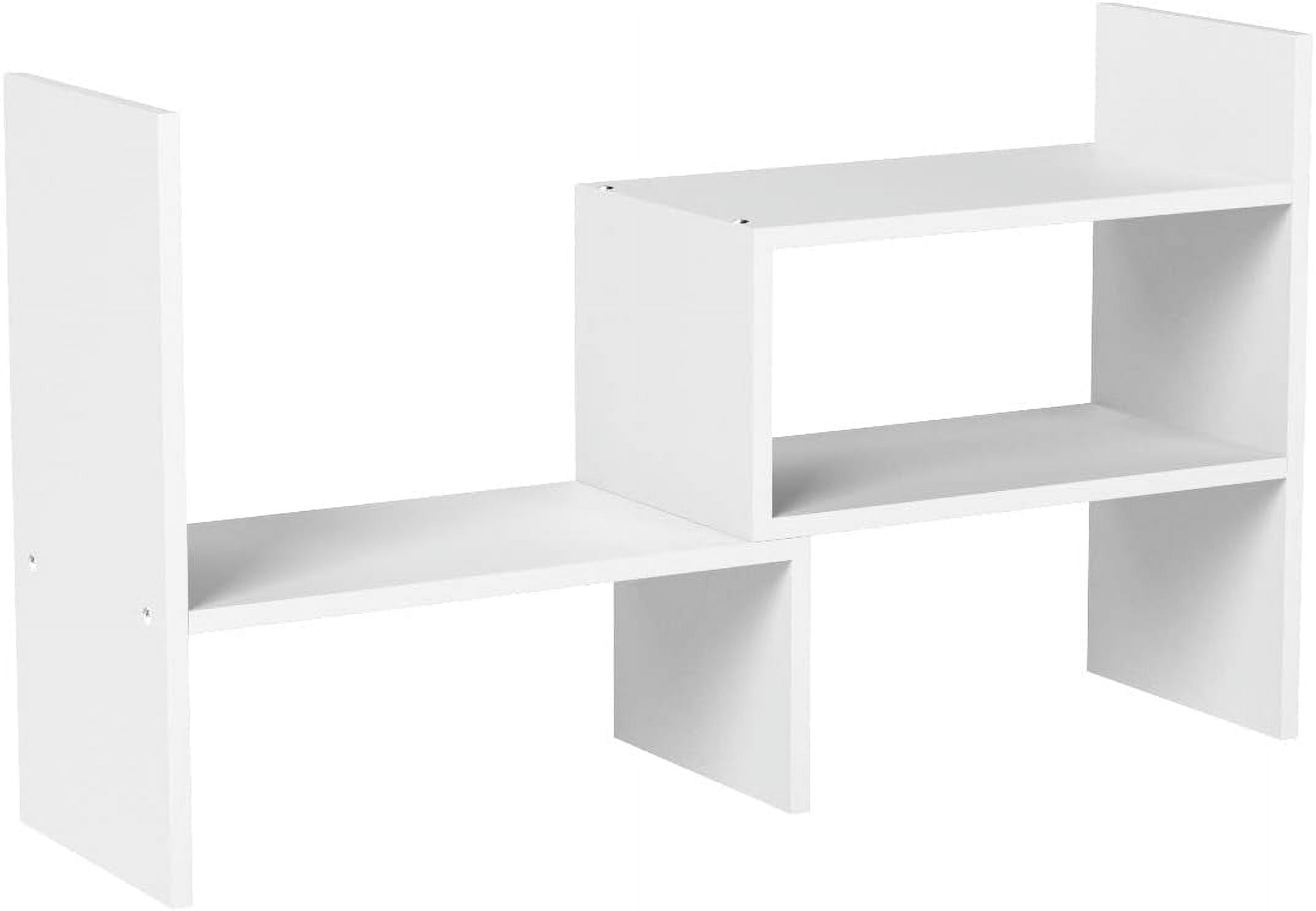 Expandable Wood Desktop Bookshelf Desktop Organizer Office Storage Rack ...