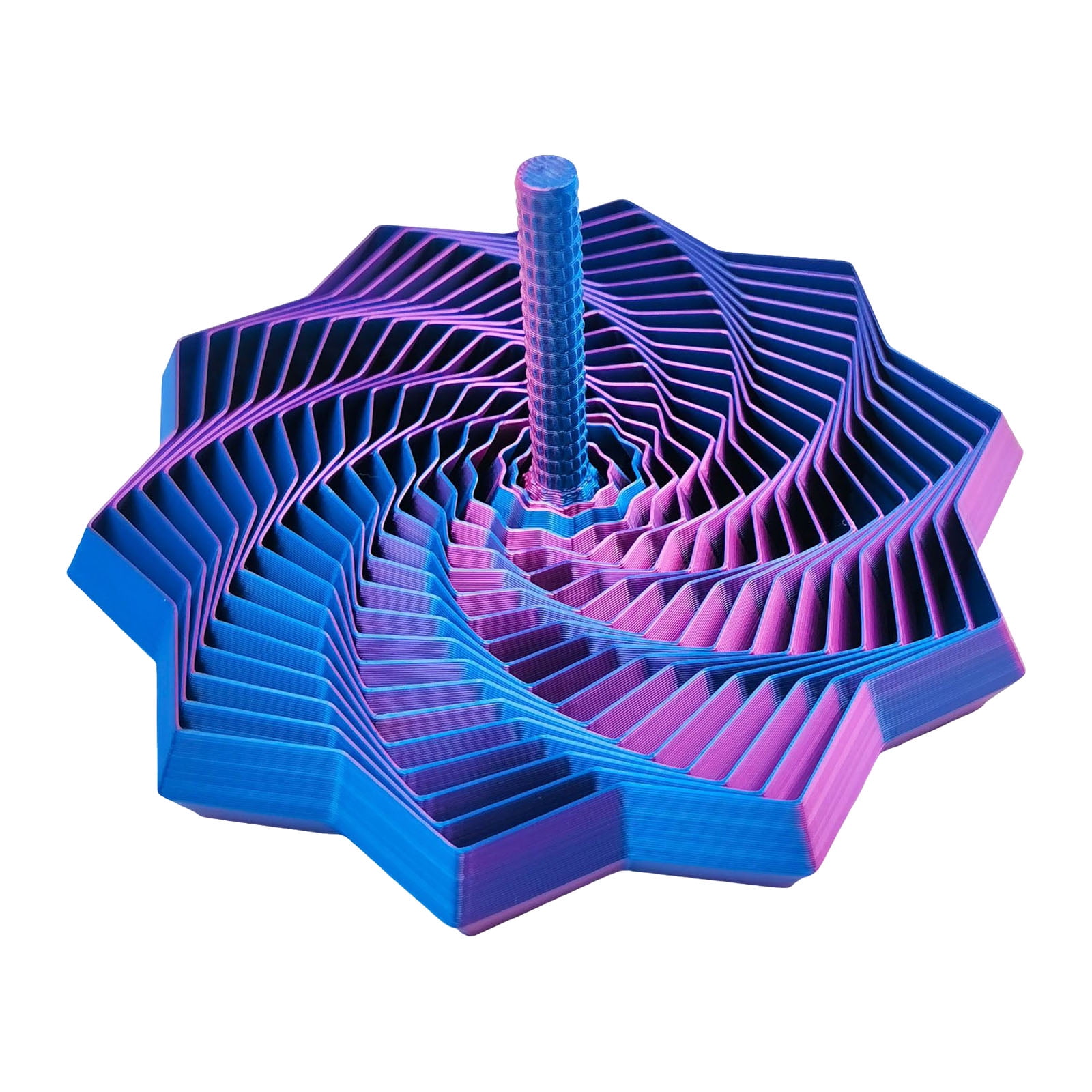 Expanded Sensory 3D Printed Fidget Star with Handle Colorful Whirling ...