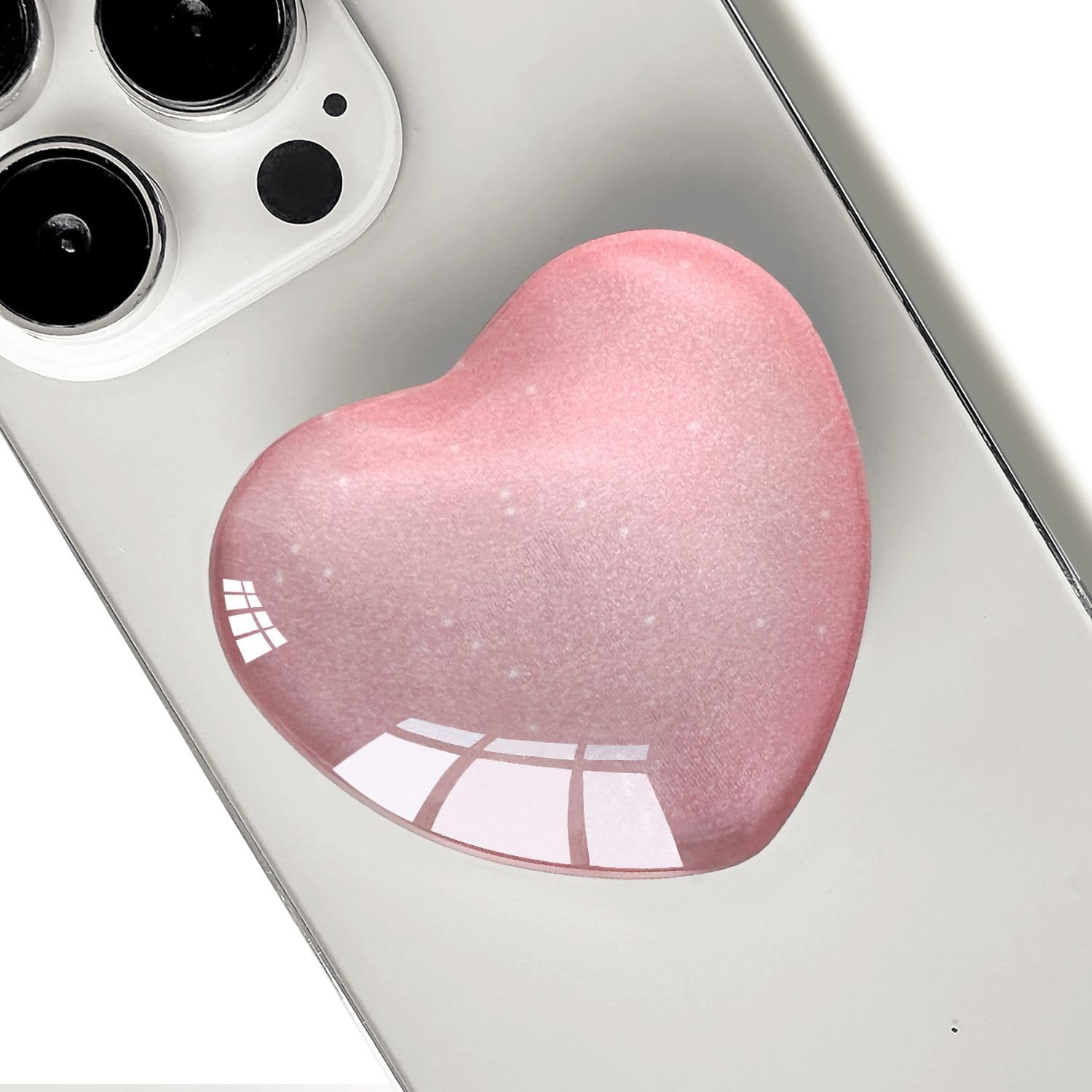 Expandiing Moblile Cell Phone Grip Heart Shape Glass Holder for ...