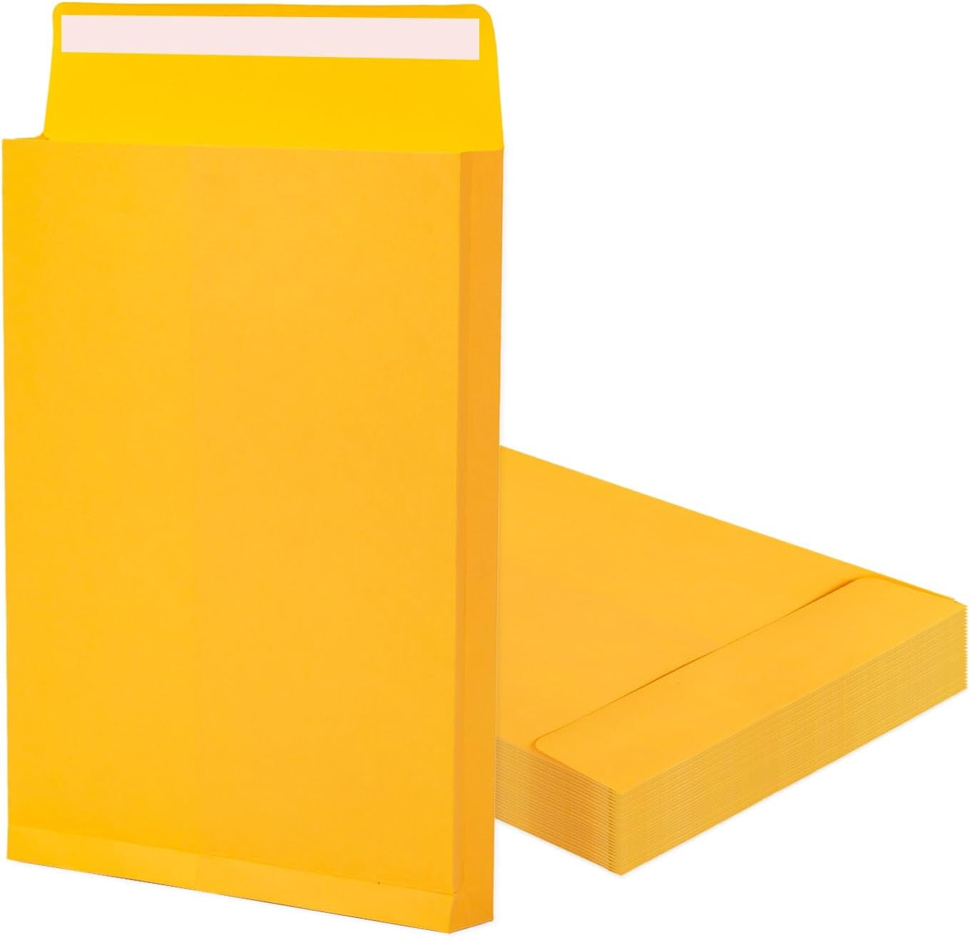 Expanding 9x12 Manilla Envelopes Self Seal 25 Pack, Large Yellow ...